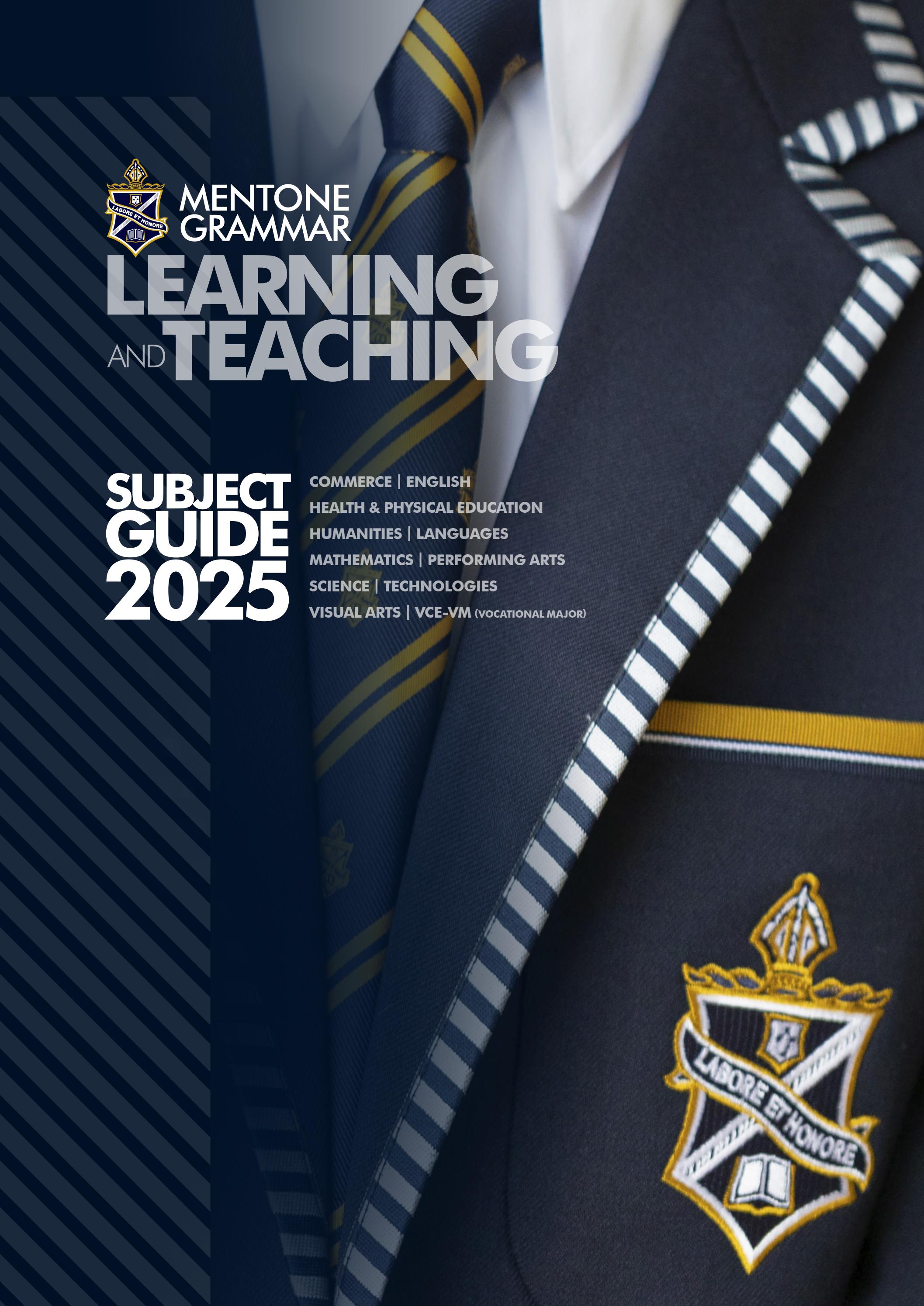 Mentone Grammar Learning and Teaching Subject Guide 2025 by Mentone ...