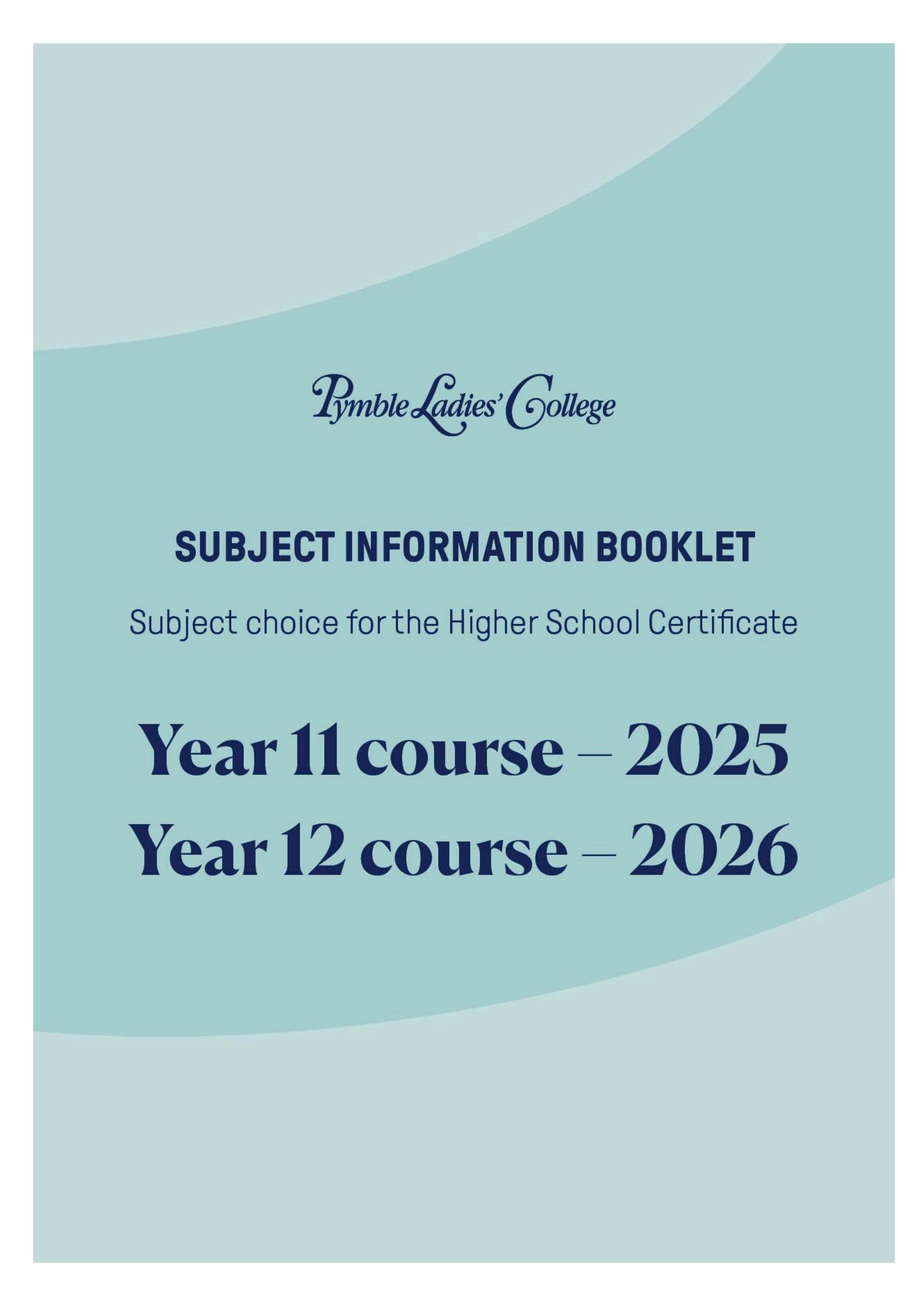 Subject Information Booklet – 2025/2026 by Pymble Ladies' College - Issuu