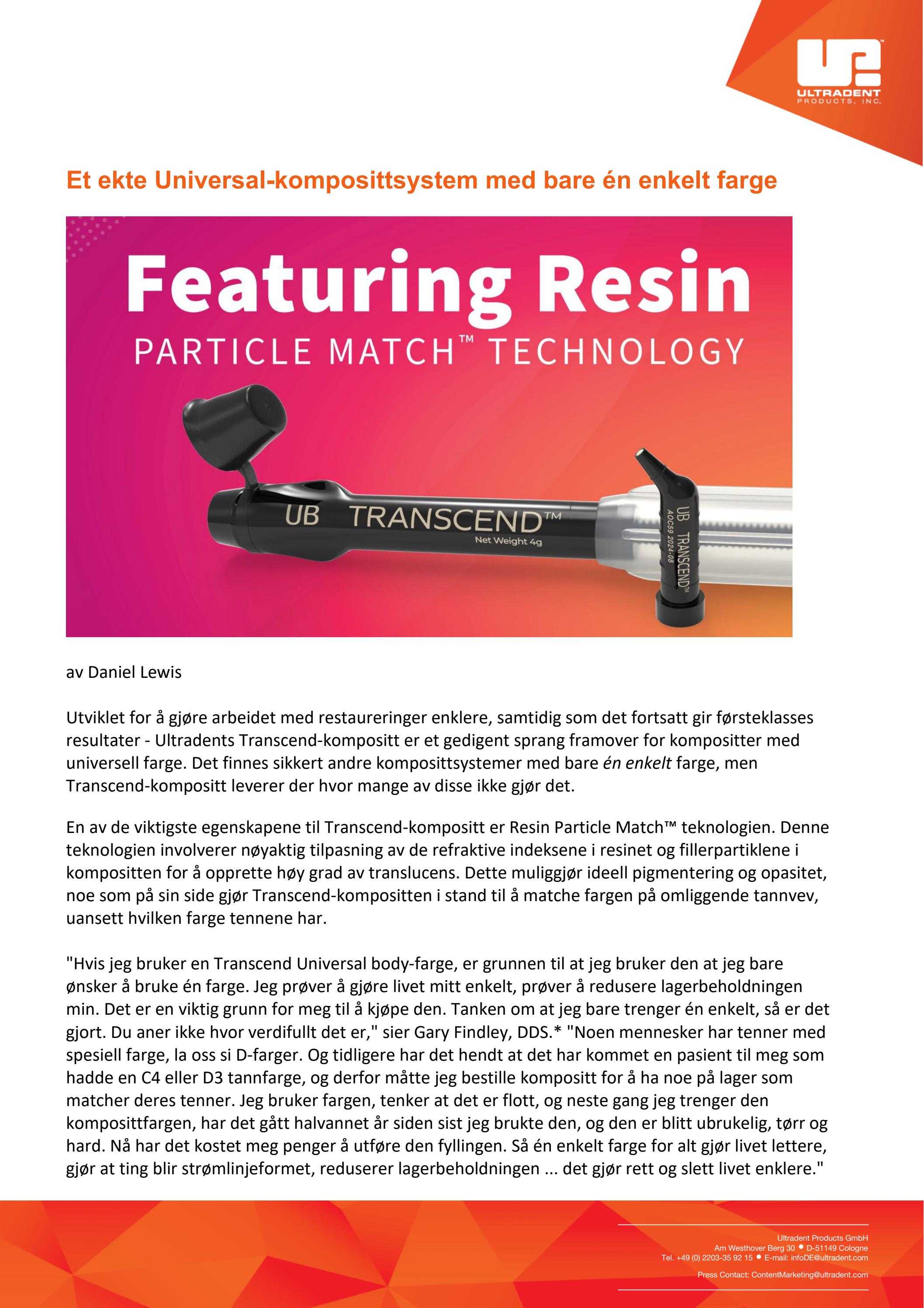 Transcend universal composite by Jacobsen Dental AS - Issuu