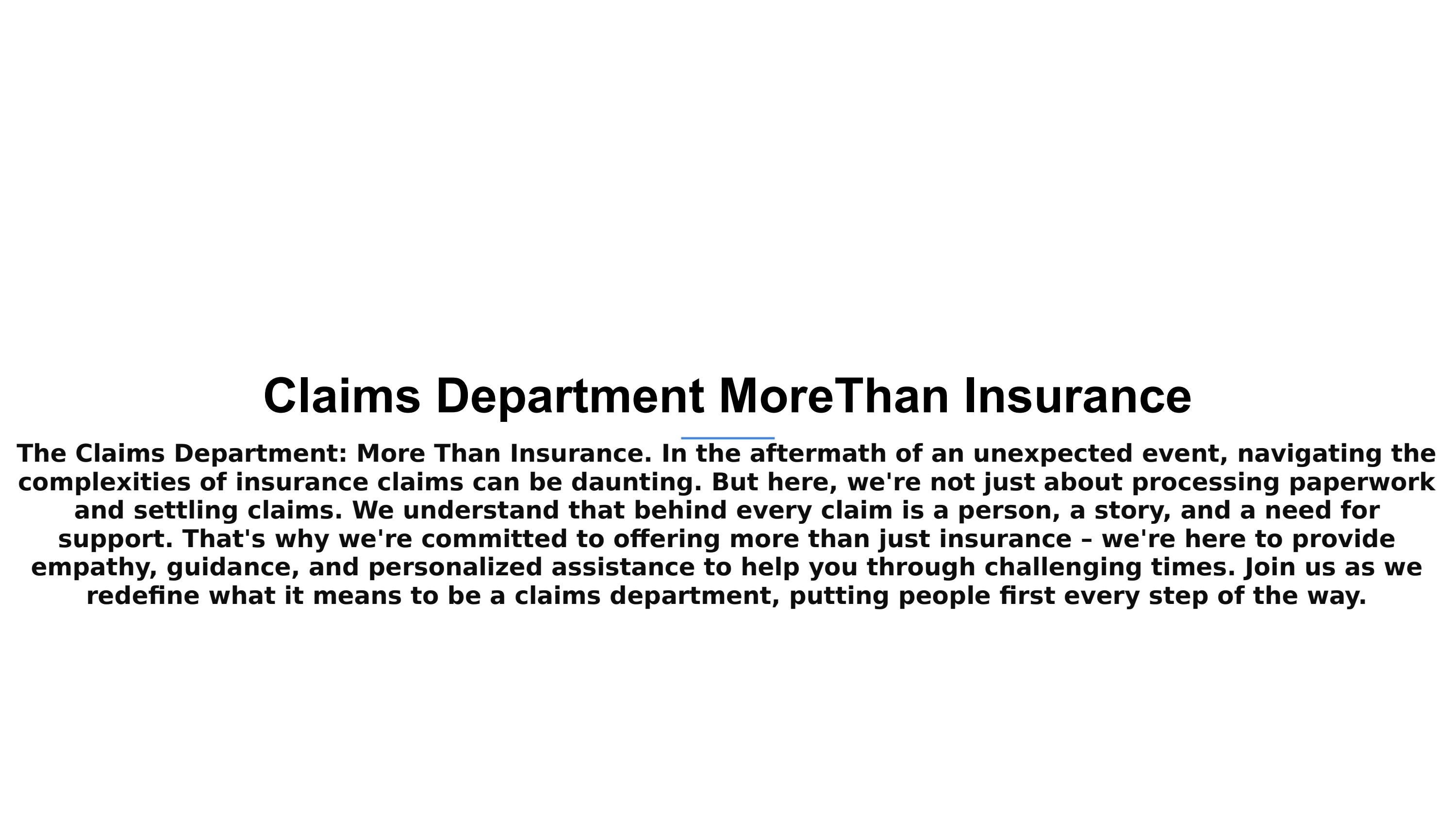 Claims Department More Than Insurance by Jordon Smith - Issuu
