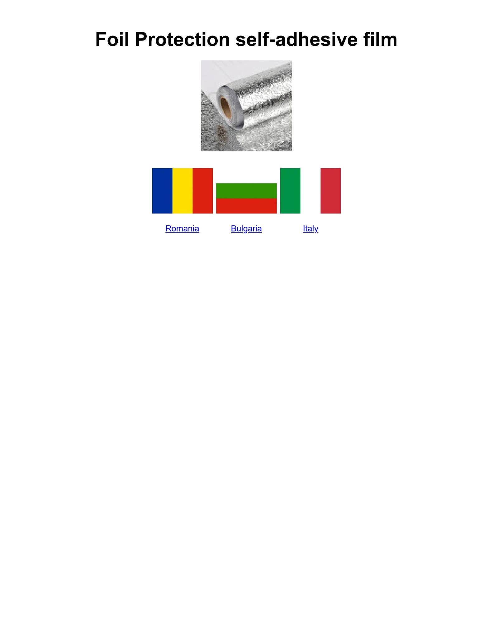 Foil Protection Self-Adhesive Film Romania by Chelsea - Issuu