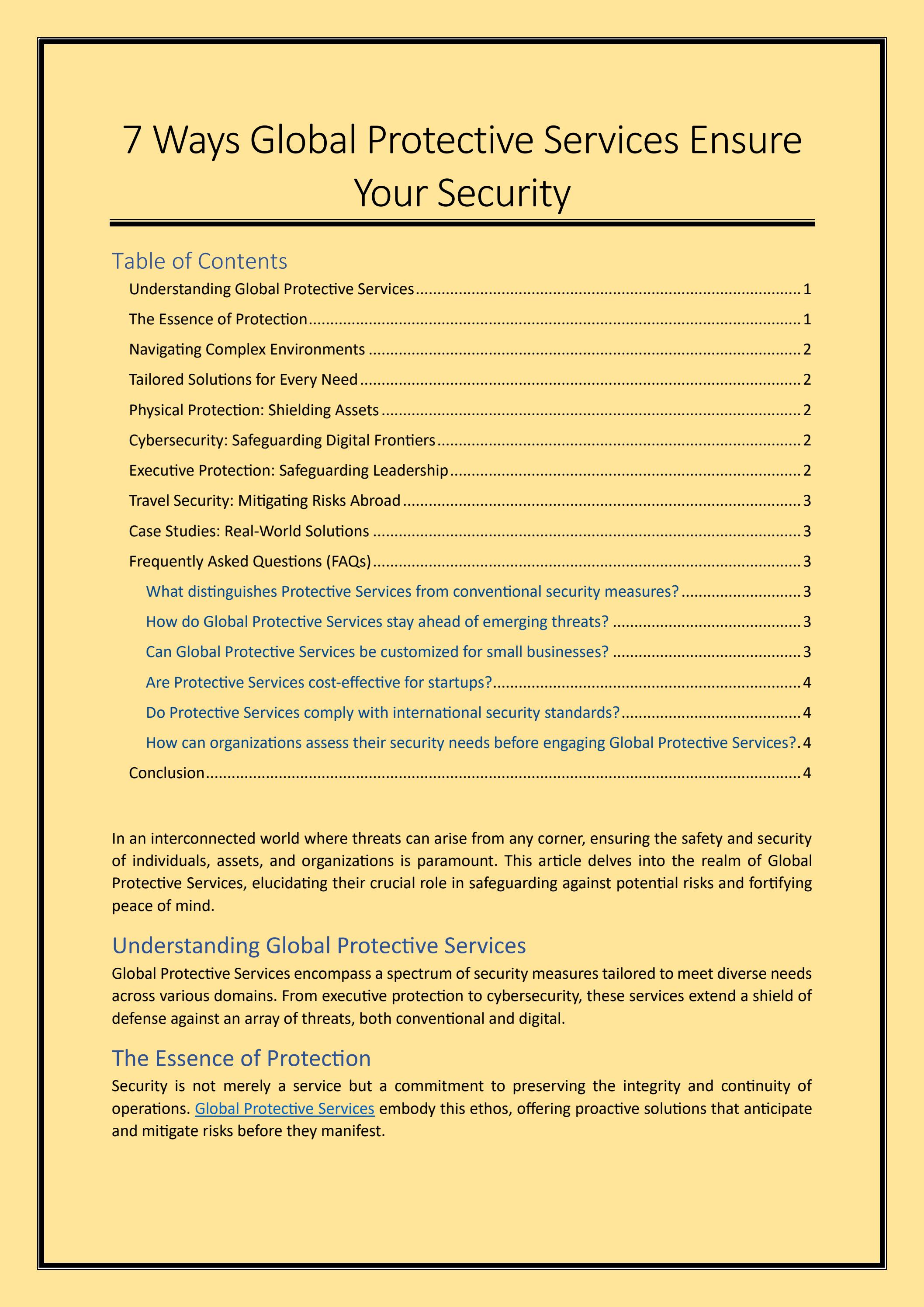 7 Ways Global Protective Services Ensure Your Security by Web Cures ...