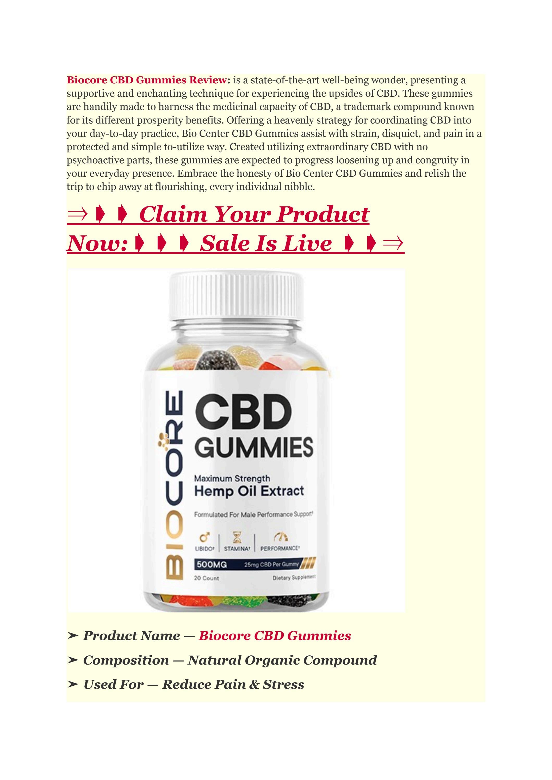 Biocore CBD Gummies: 100% Safe And Effective! Order Now by FrankqHorn ...