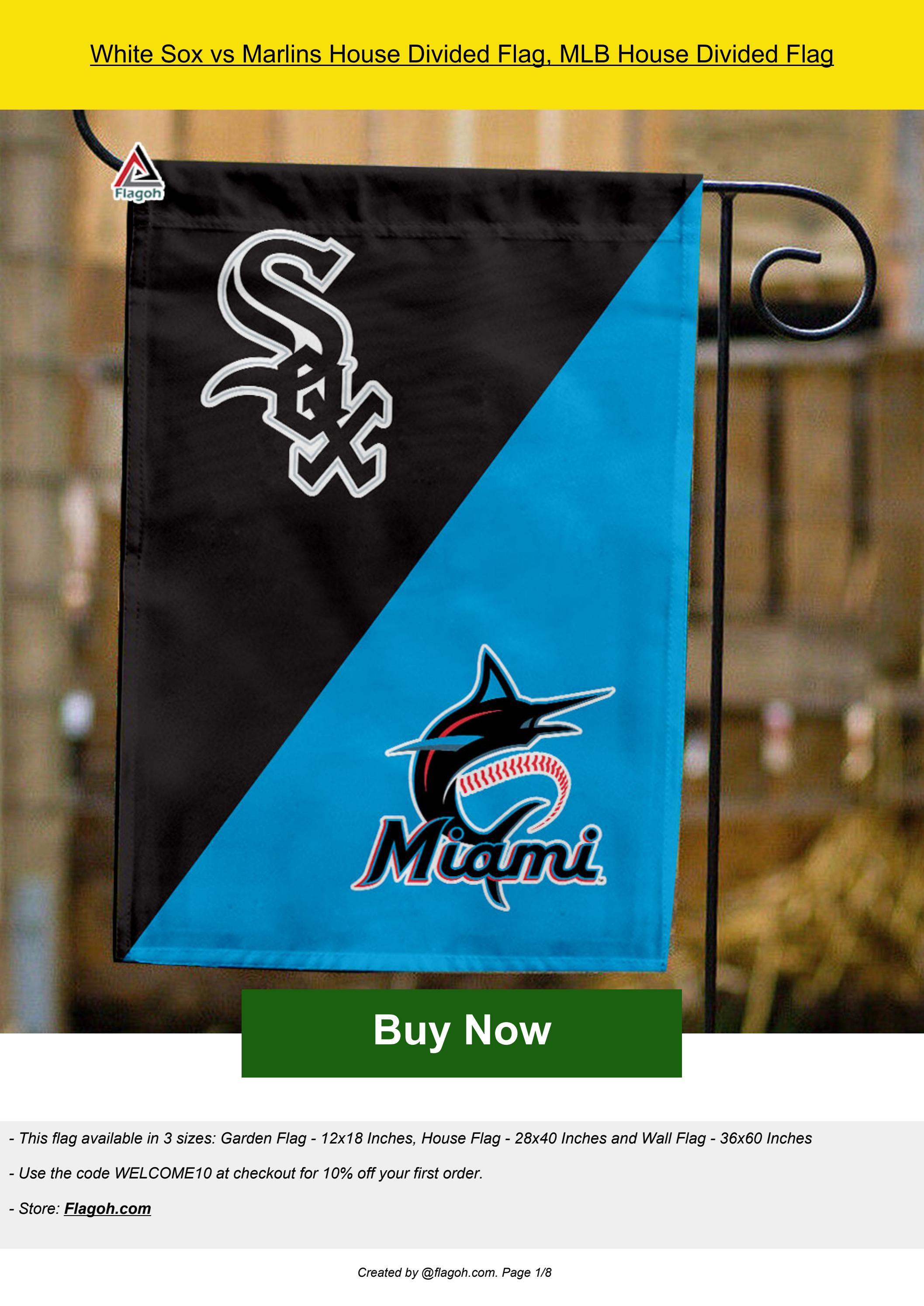 White Sox vs Marlins House Divided Flag, MLB House Divided Flag by ...