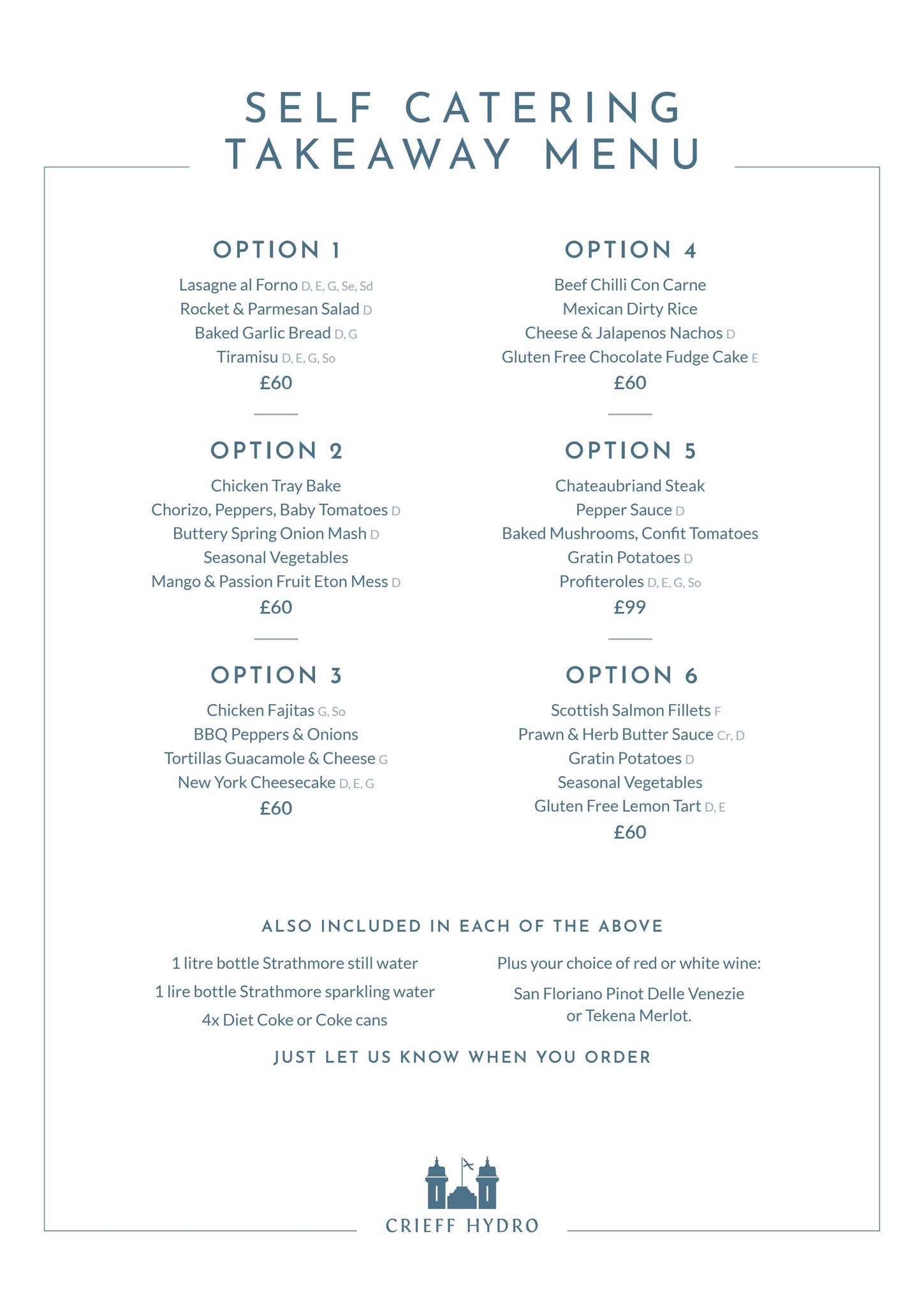 Crieff Hydro Resort Self-catering menu by Crieff Hydro Family of Hotels ...