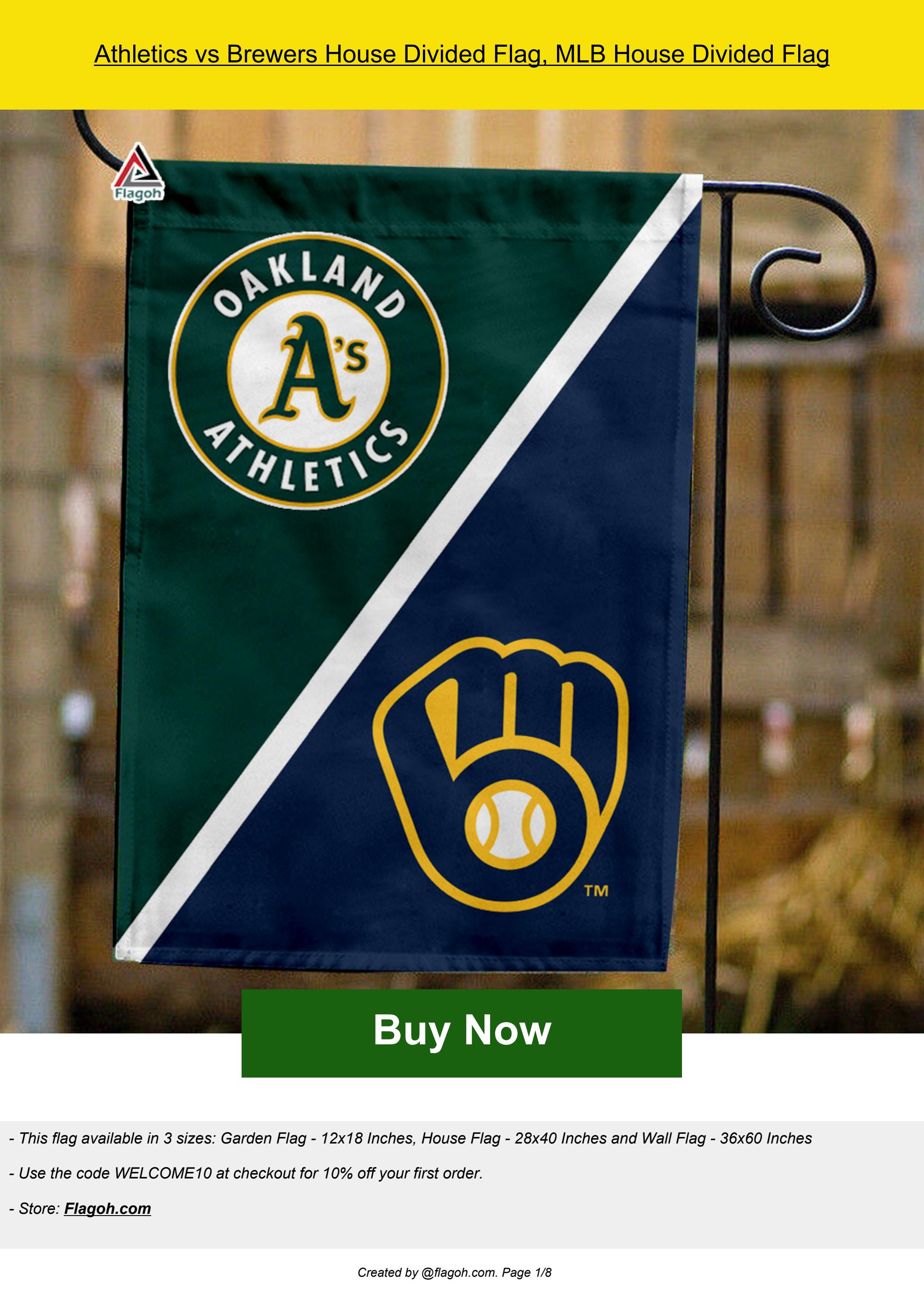 Athletics vs Brewers House Divided Flag, MLB House Divided Flag by ...