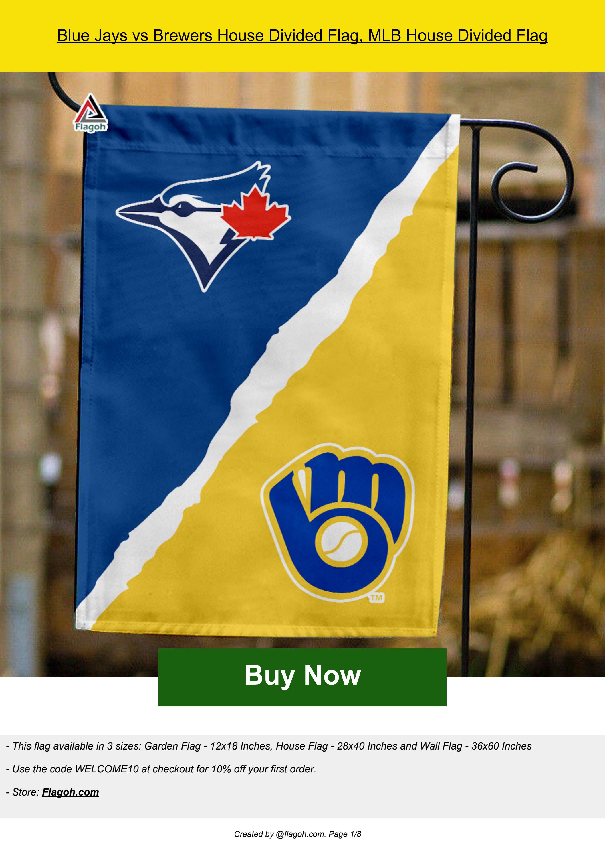 Blue Jays vs Brewers House Divided Flag, MLB House Divided Flag by ...