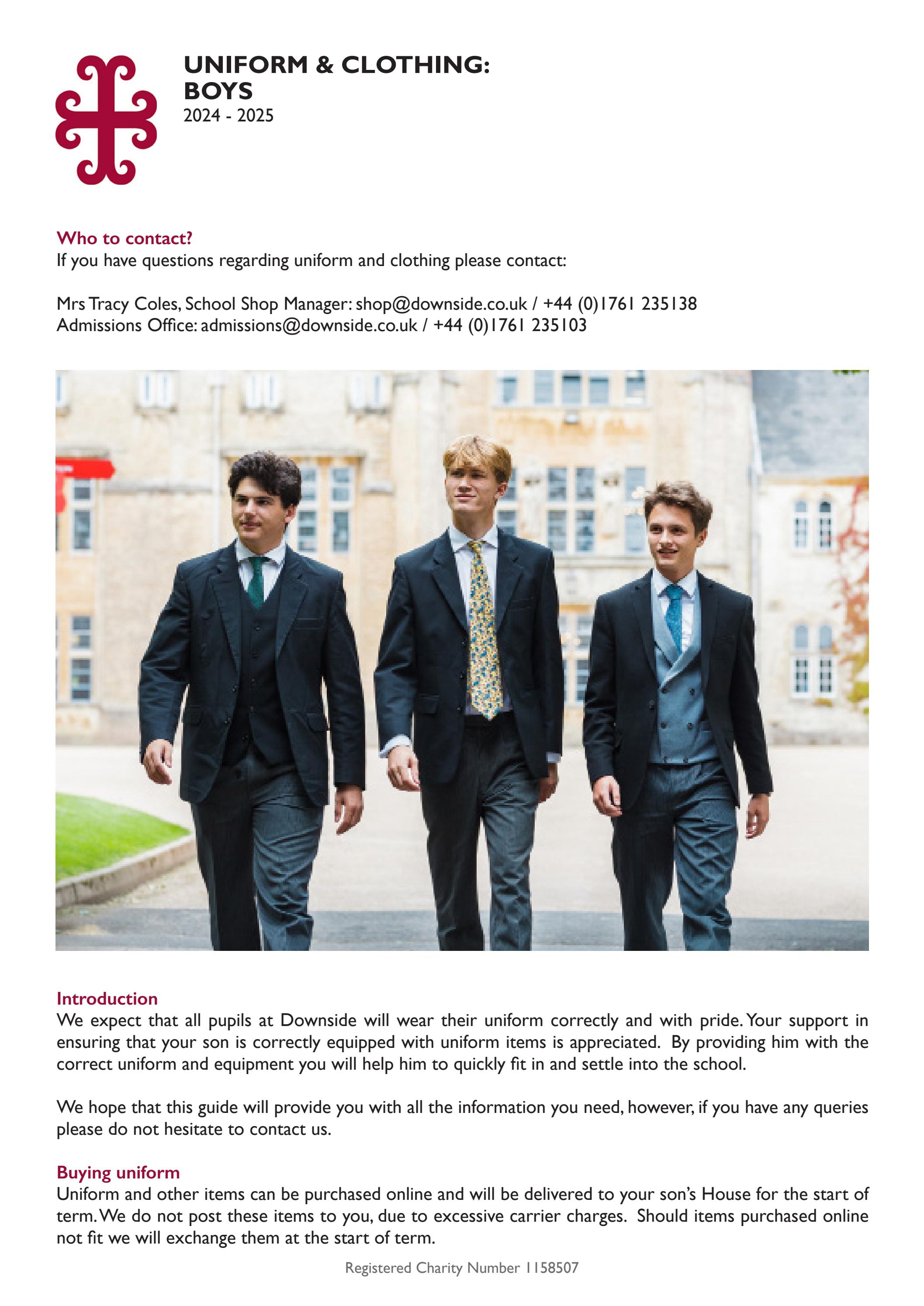 Boys uniform booklet 2024 by downsideschool - Issuu