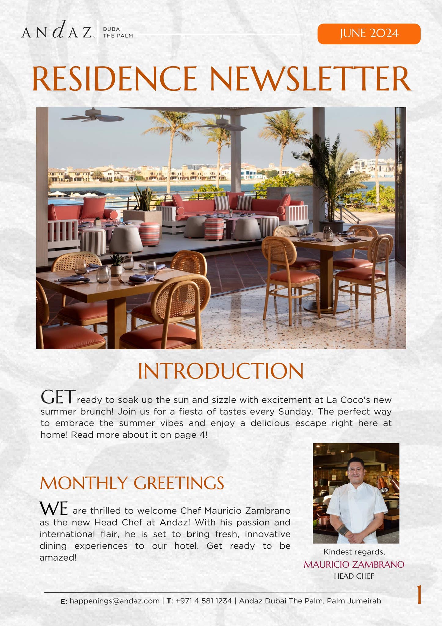 June Residence Newsletter by Andaz Dubai The Palm - Issuu