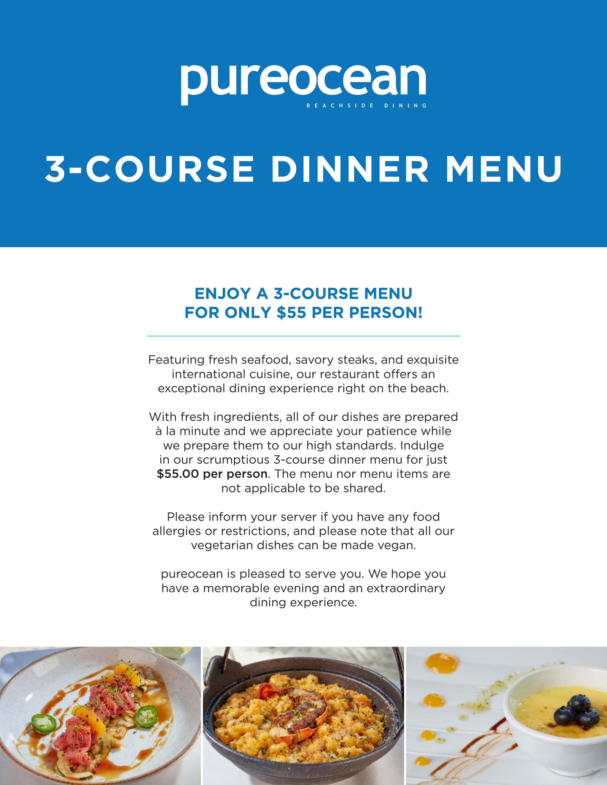 pureocean Aruba 3-Course Menu by Divi Resorts - Issuu