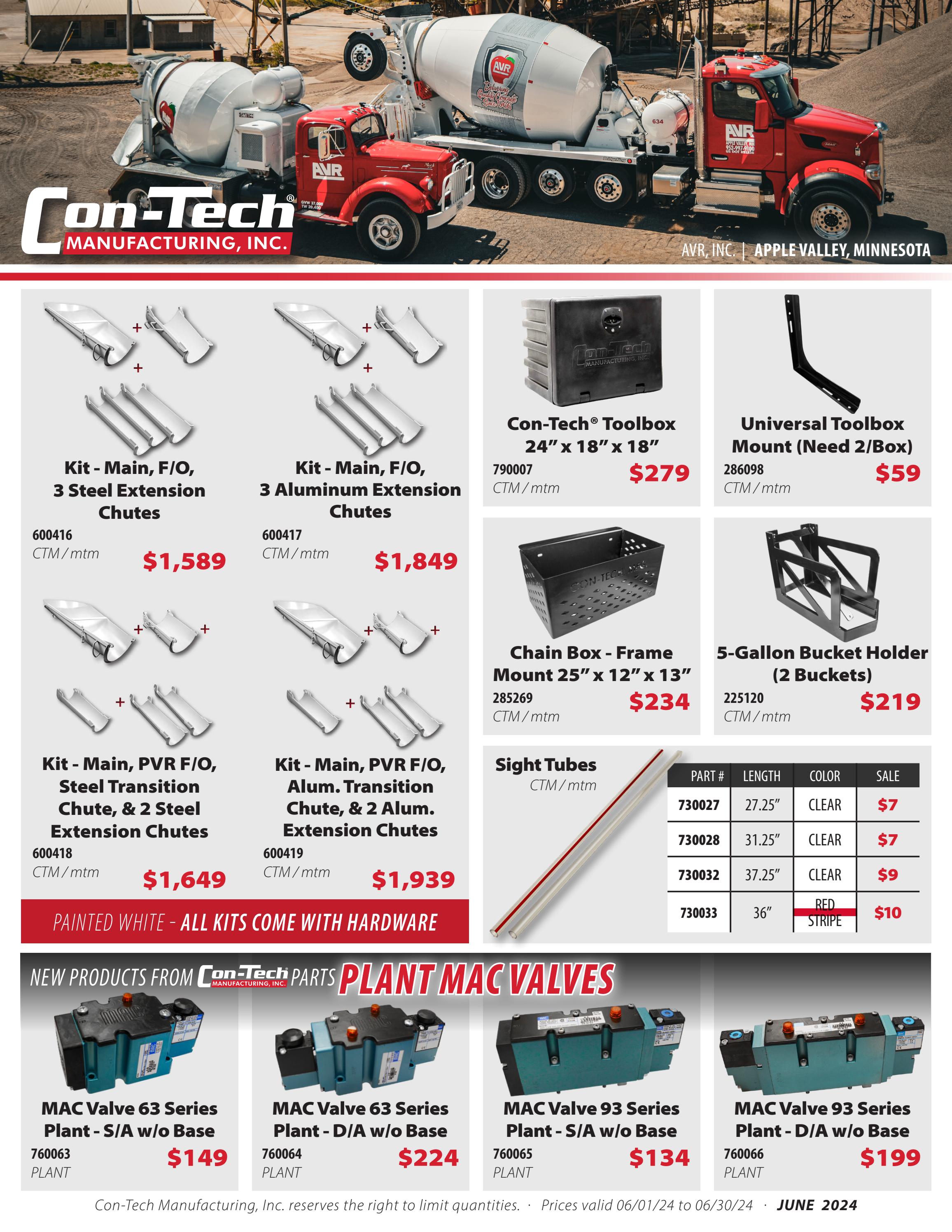 June 2024 Parts Flyer | Con-Tech Parts by ctmmixers - Issuu