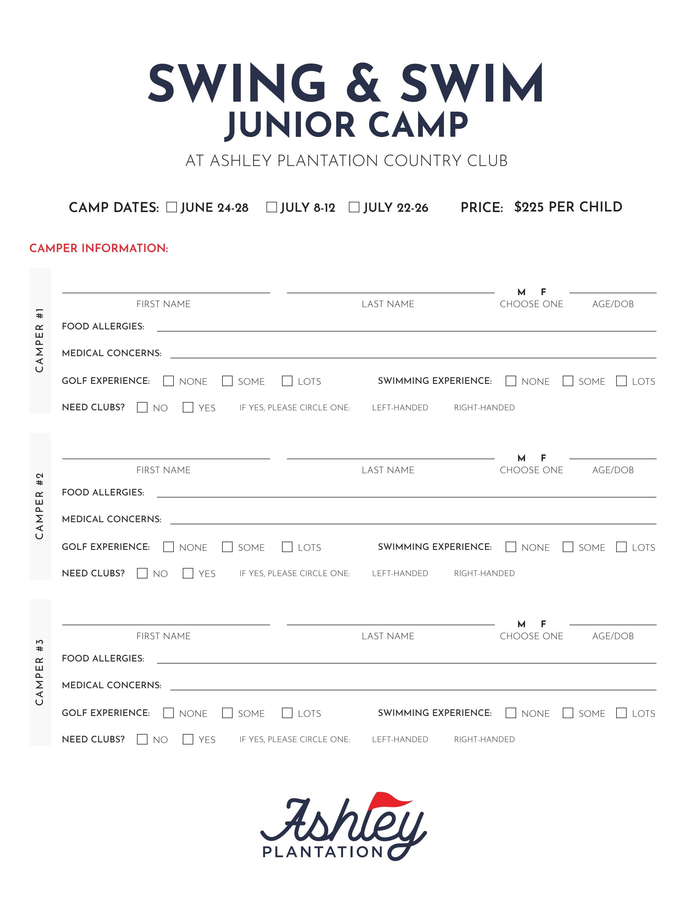 Swing & Swim Sign Up Form by Runk & Pratt - Issuu