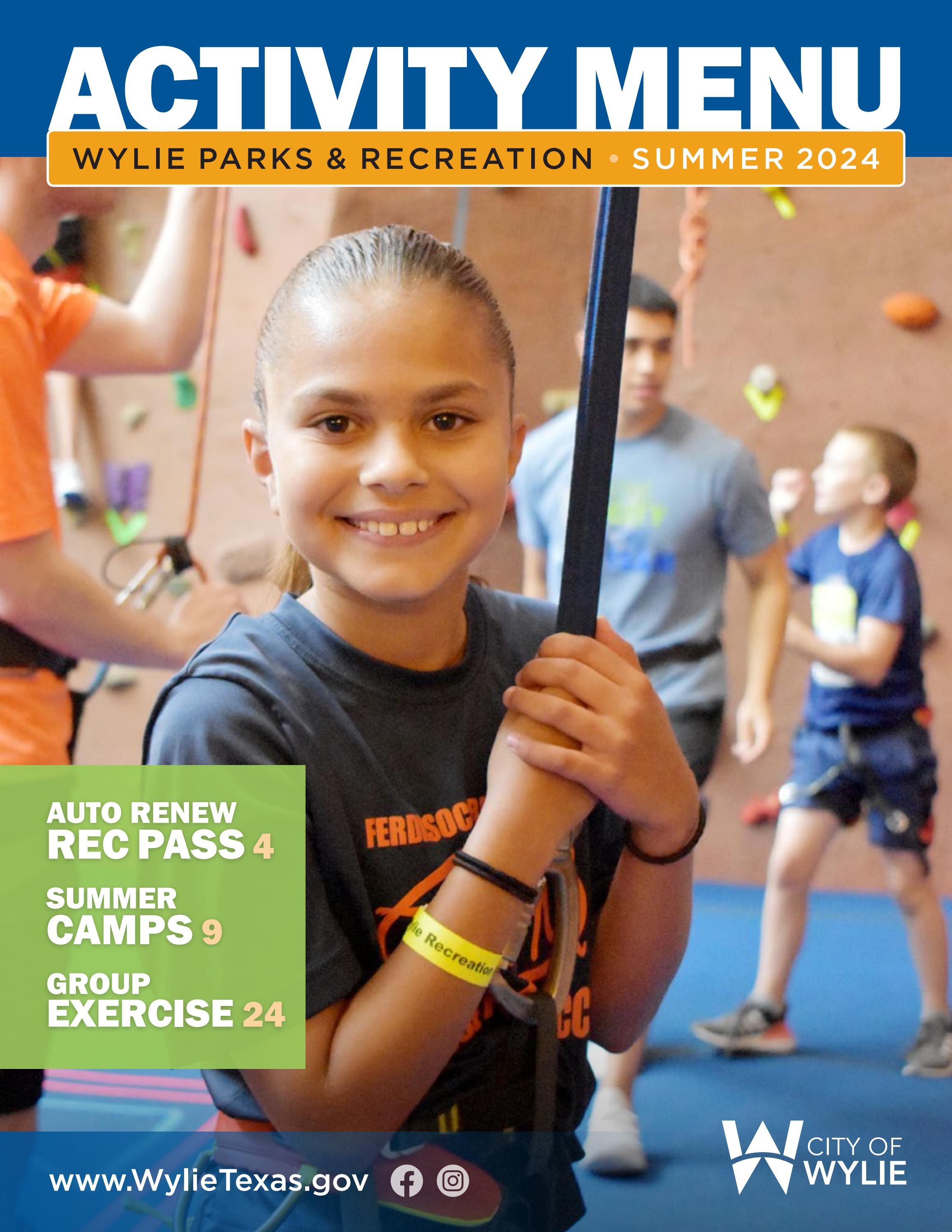 Summer 2024 Activity Menu by Wylie Parks and Recreation - Issuu