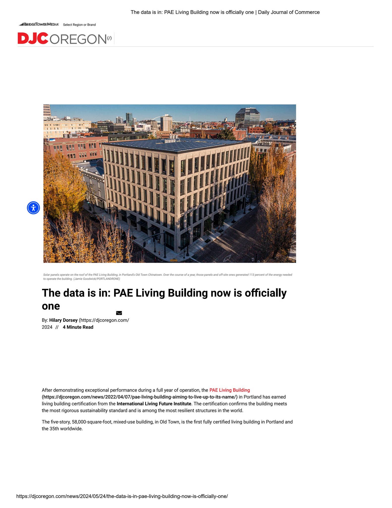 The data is in: PAE Living Building now is officially one by Apex Real ...