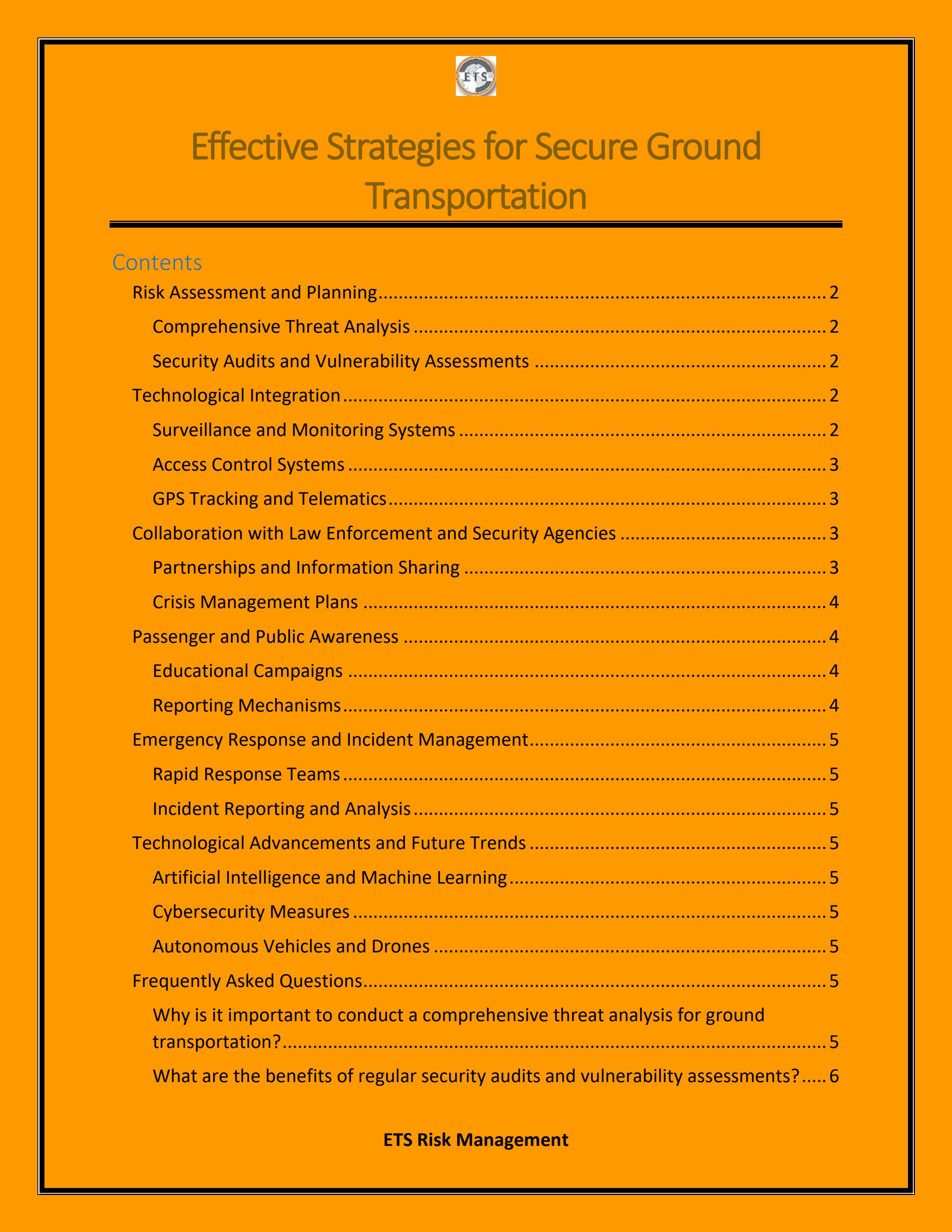 Effective Strategies for Secure Ground Transportation by Web Cures ...