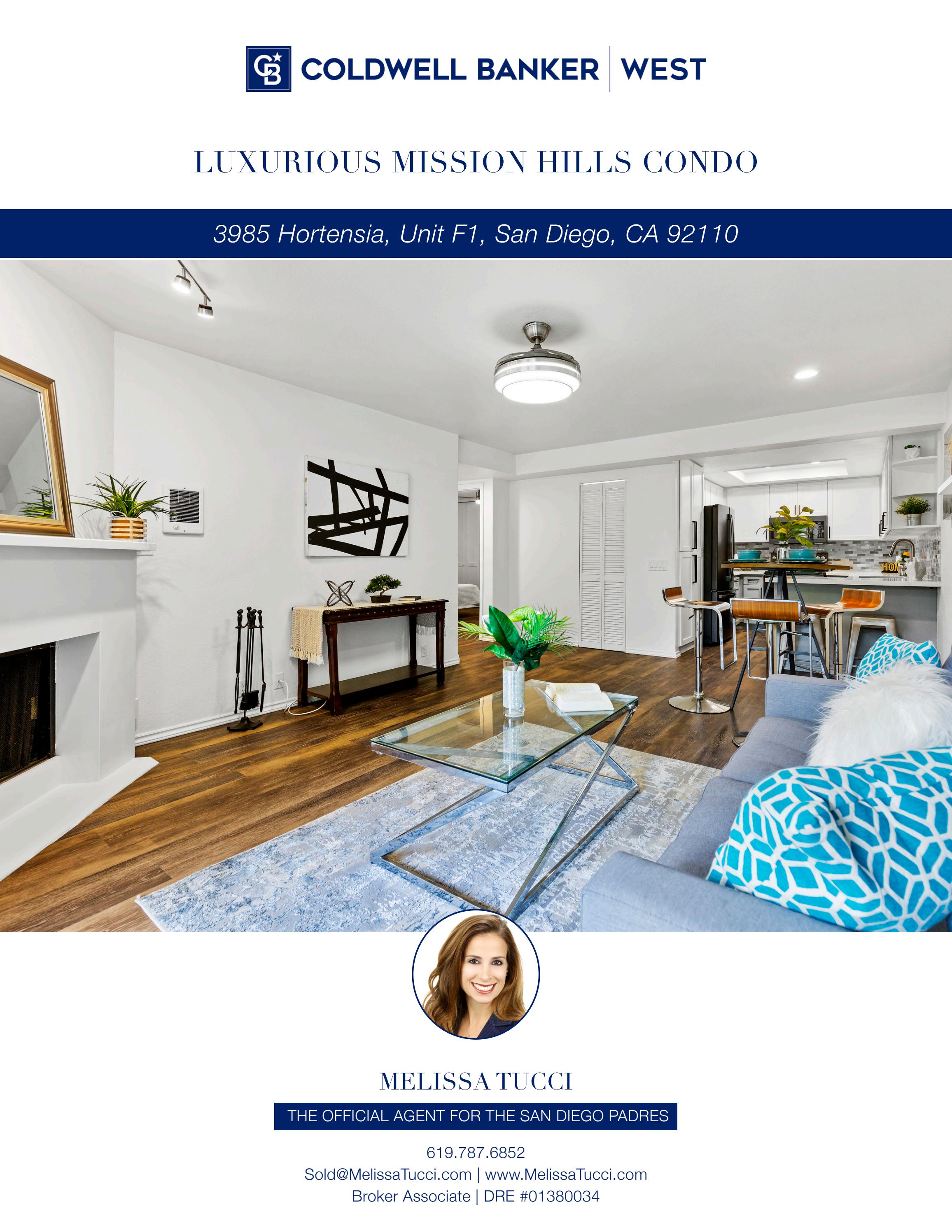 Melissa Tucci | 3985 Hortensia, Unit F1, San Diego by Coldwell Banker ...