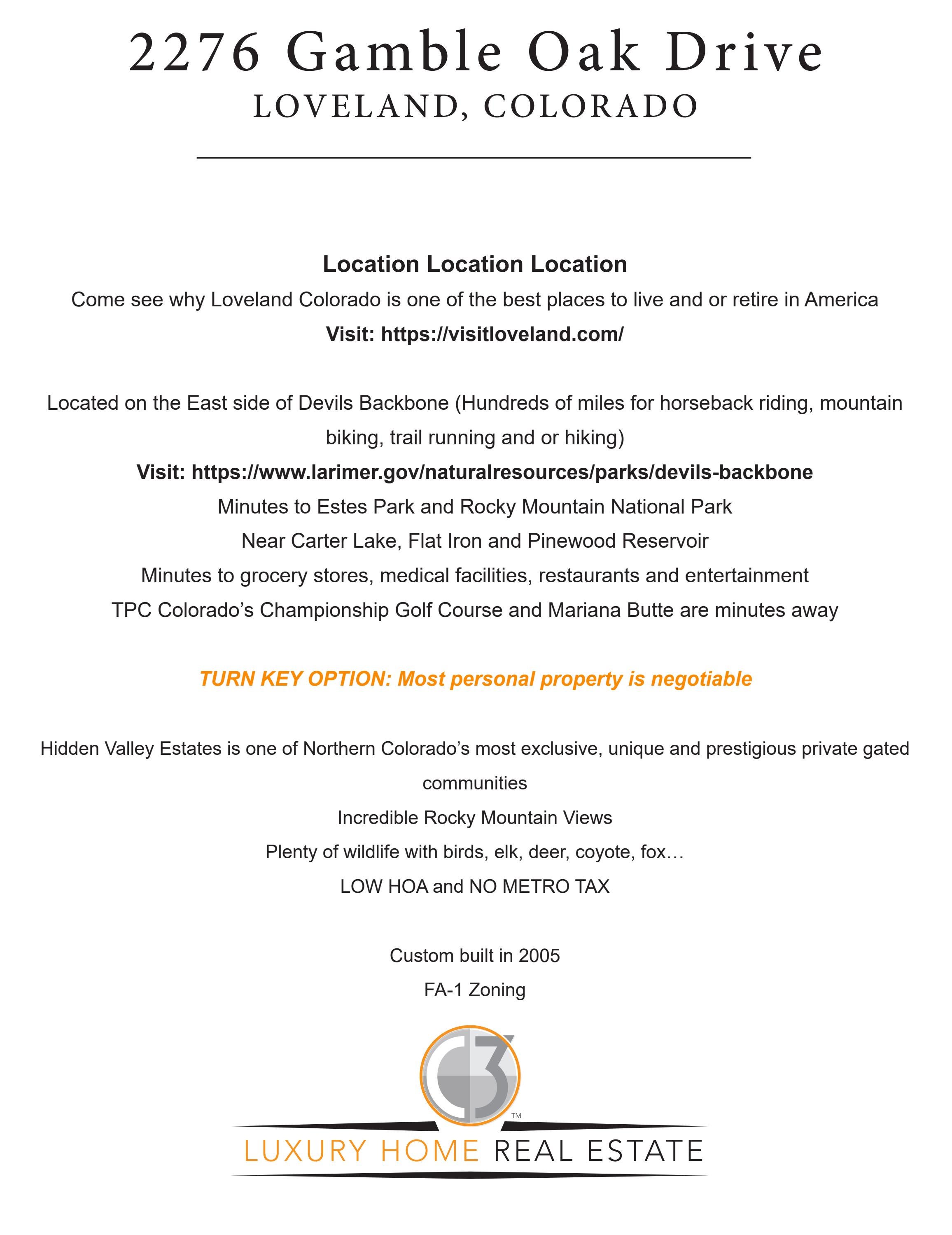 2276 Gamble Oak Drive, Loveland, CO Features - Presented by: John ...