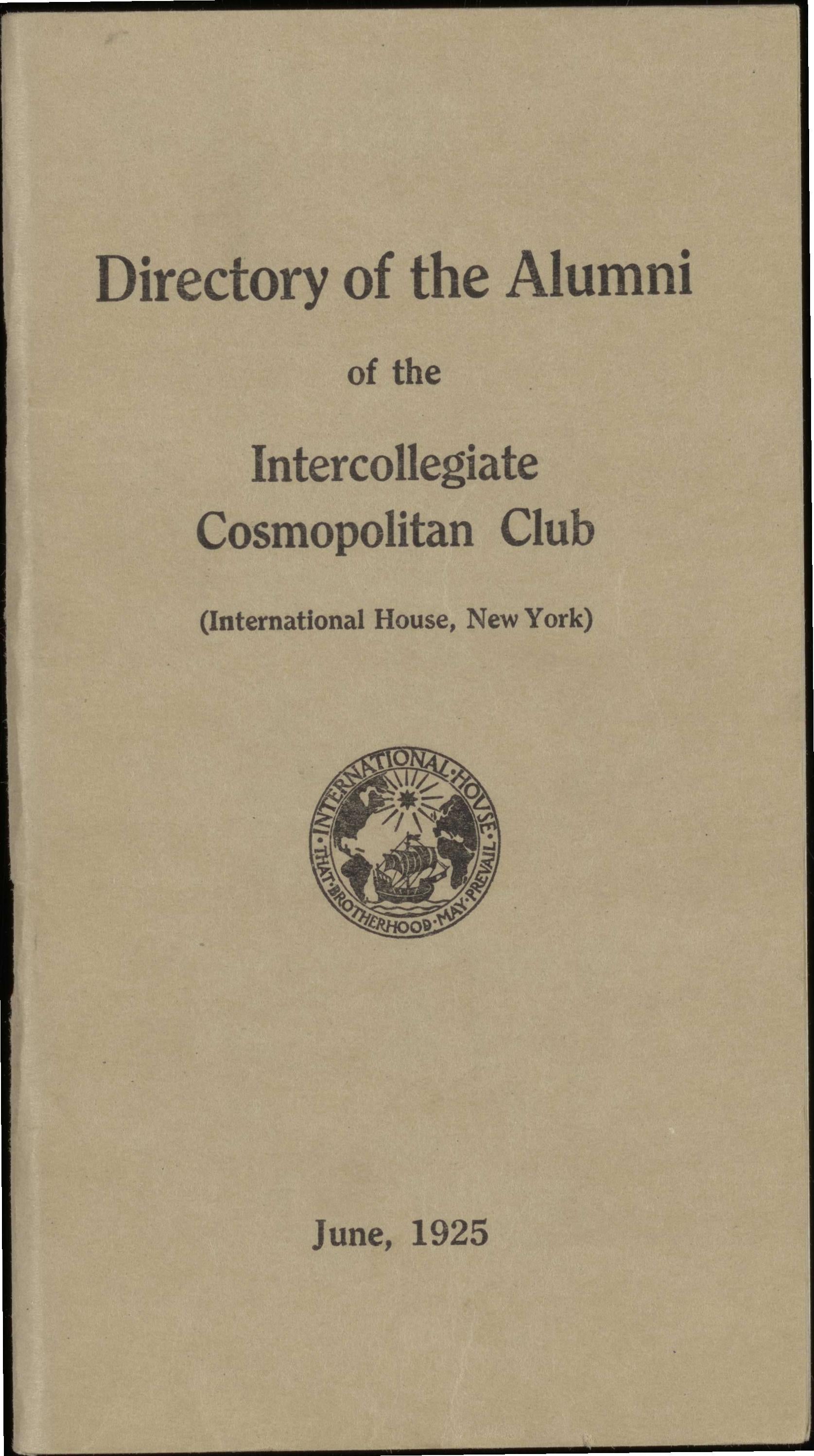 1925 International House Resident Directory and Addendum by ...
