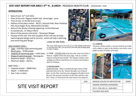swimming pool case study & construction details by Shantanu Parjane - Issuu