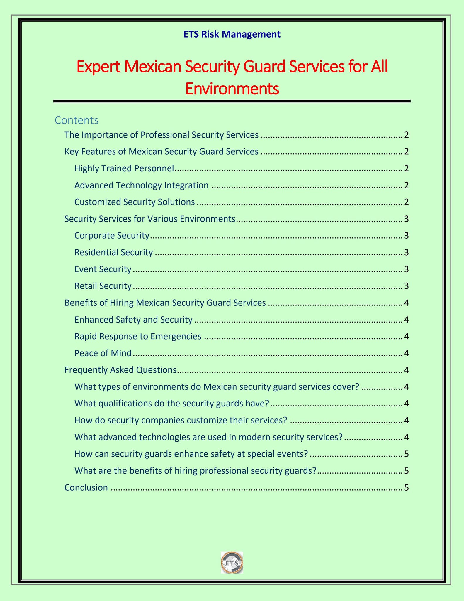 Expert Mexican Security Guard Services for All Environments by Web ...