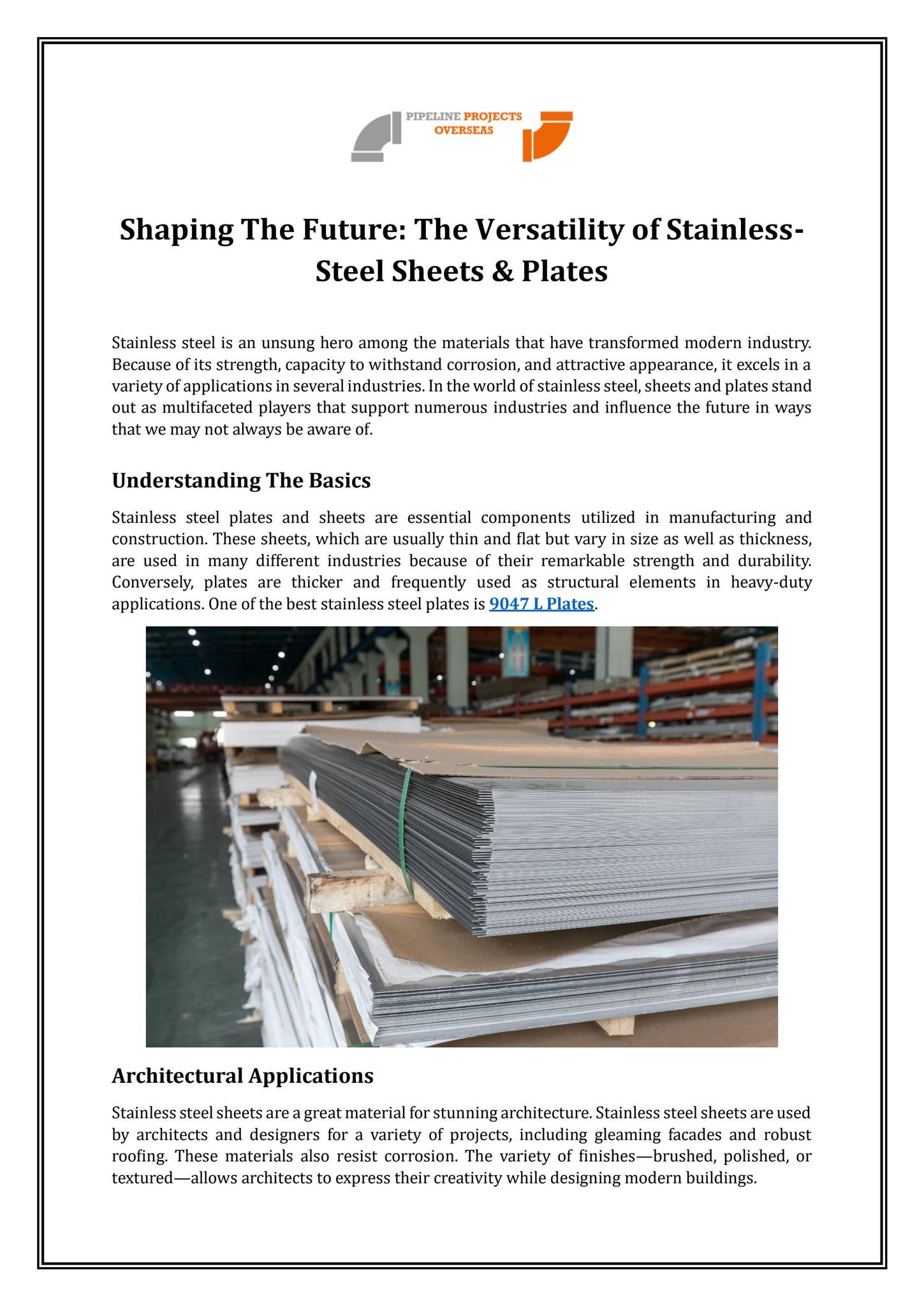 Shaping The Future: The Versatility of Stainless-Steel Sheets & Plates ...