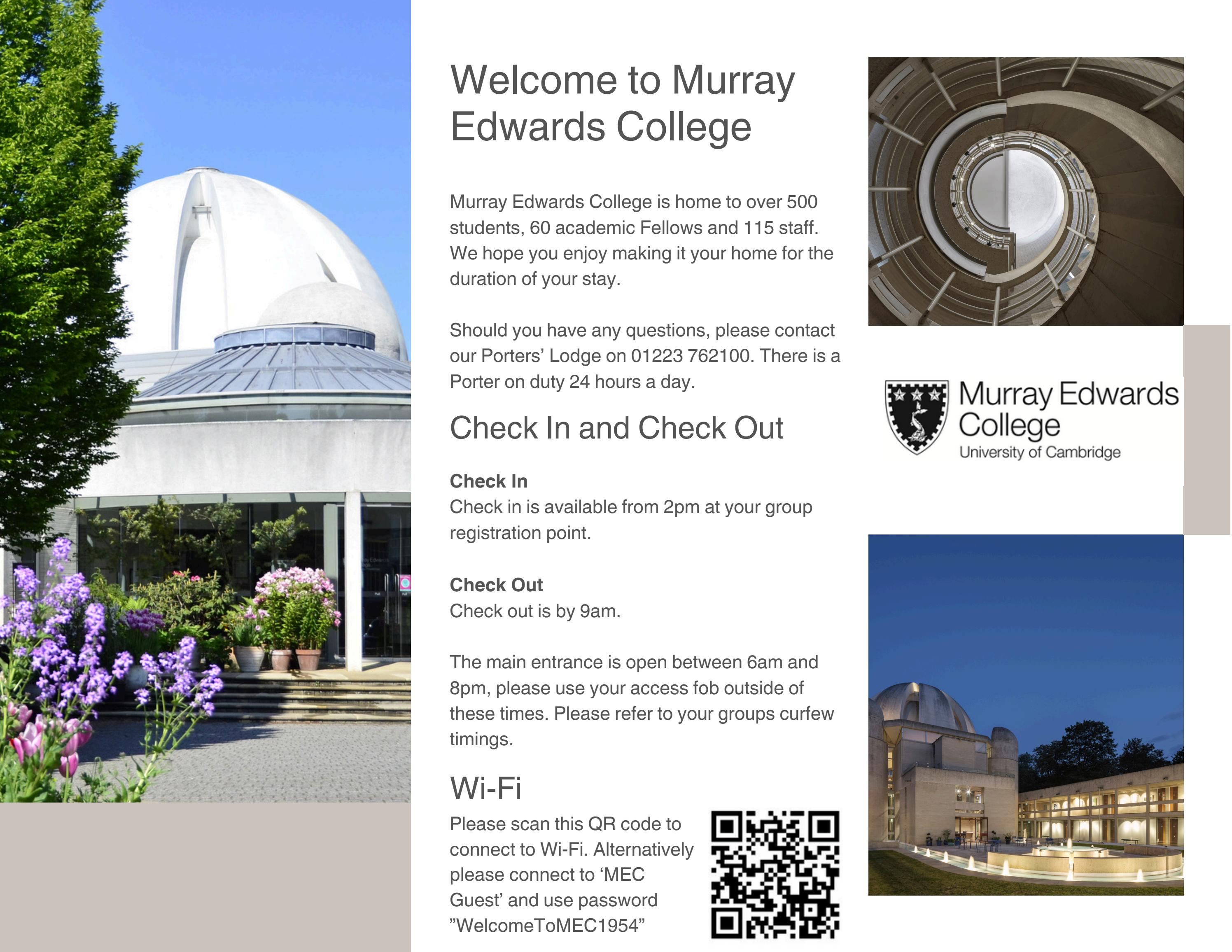 Murray Edwards Summer School Welcome Pack by Murrayedwardsevents - Issuu