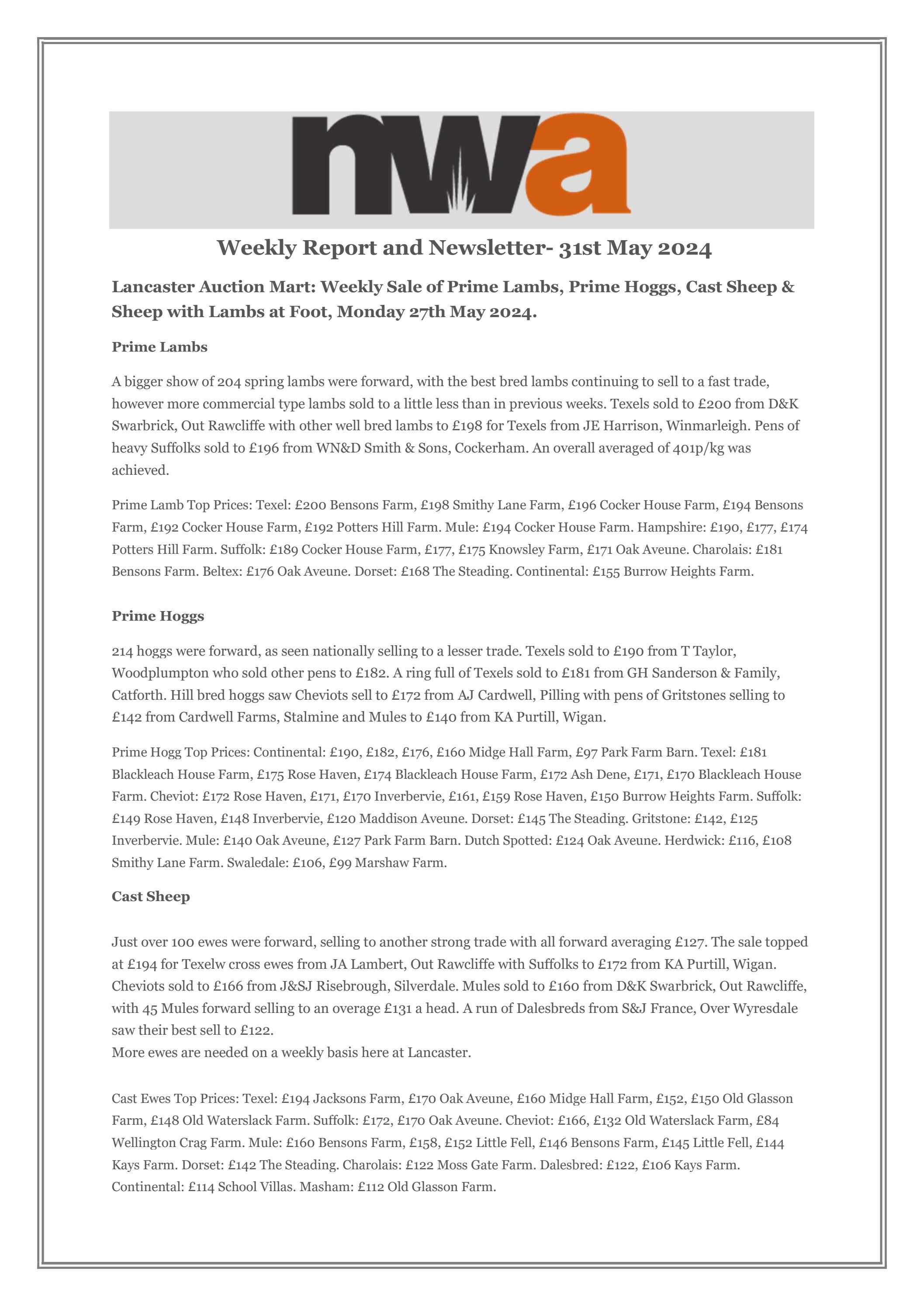 NWA Newsletter, 31st May 2024 by North West Auctions - Issuu