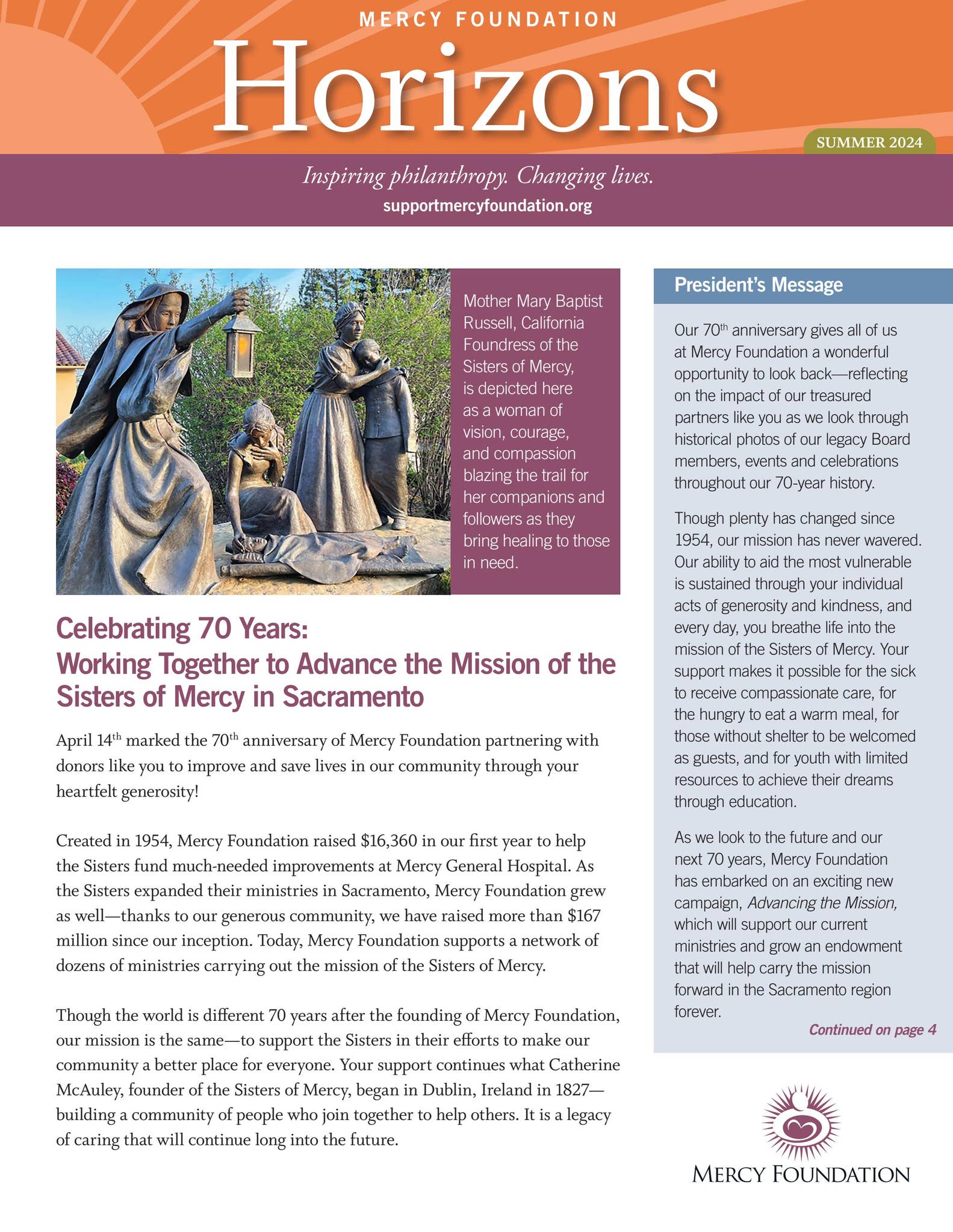 Horizons Summer 2024 by Mercy Foundation - Issuu