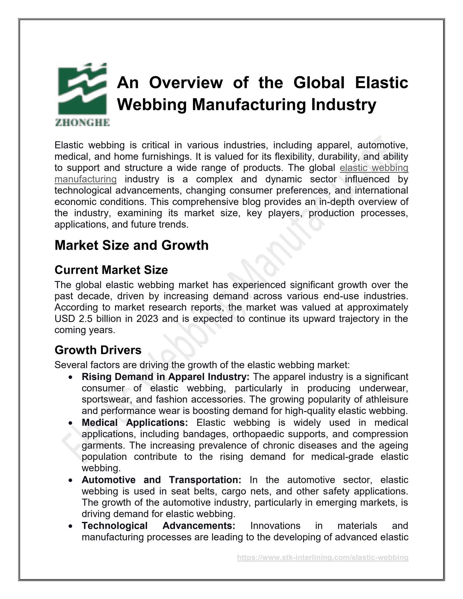 An Overview of the Global Elastic Webbing Manufacturing Industry by stkinterlining - Issuu
