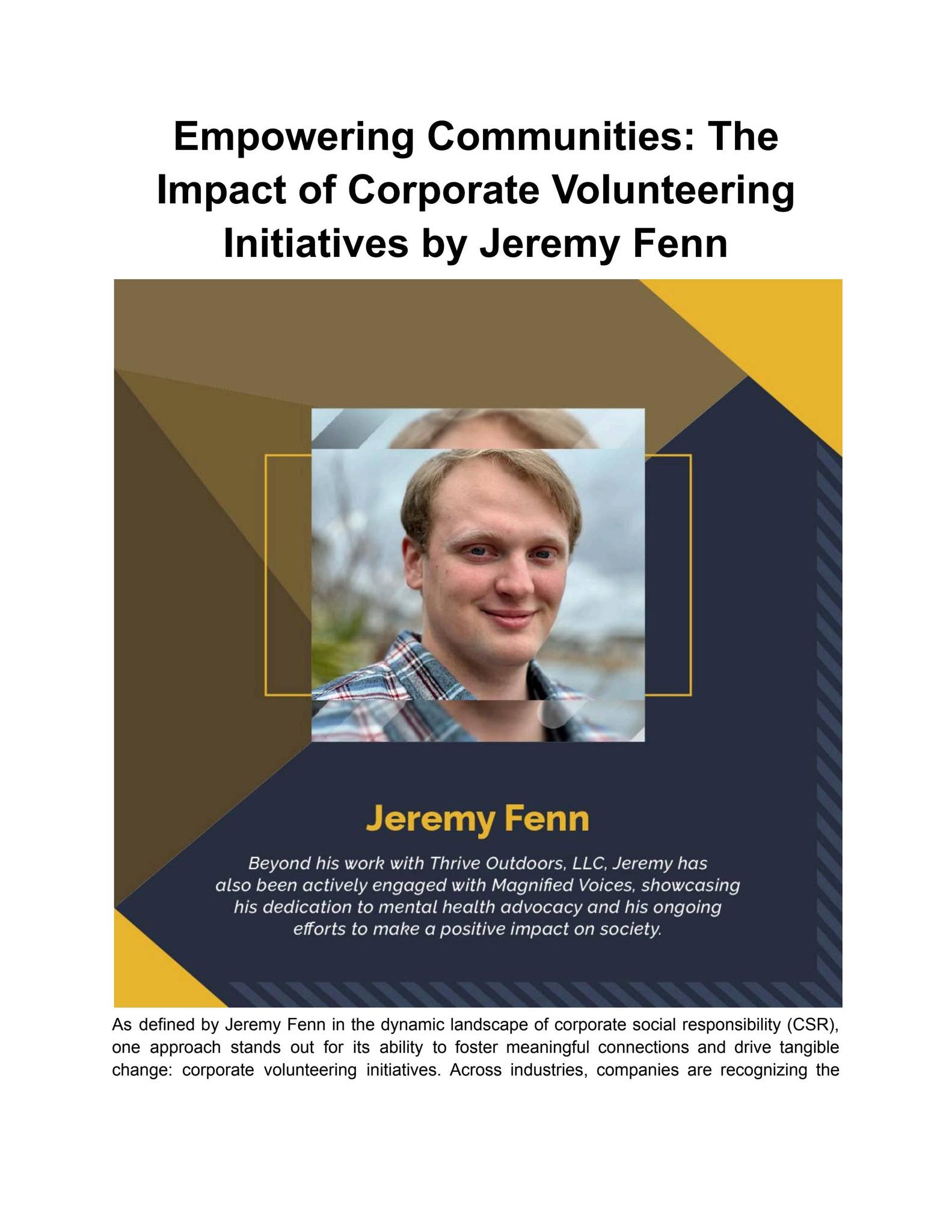 Empowering Communities: The Impact of Corporate Volunteering ...