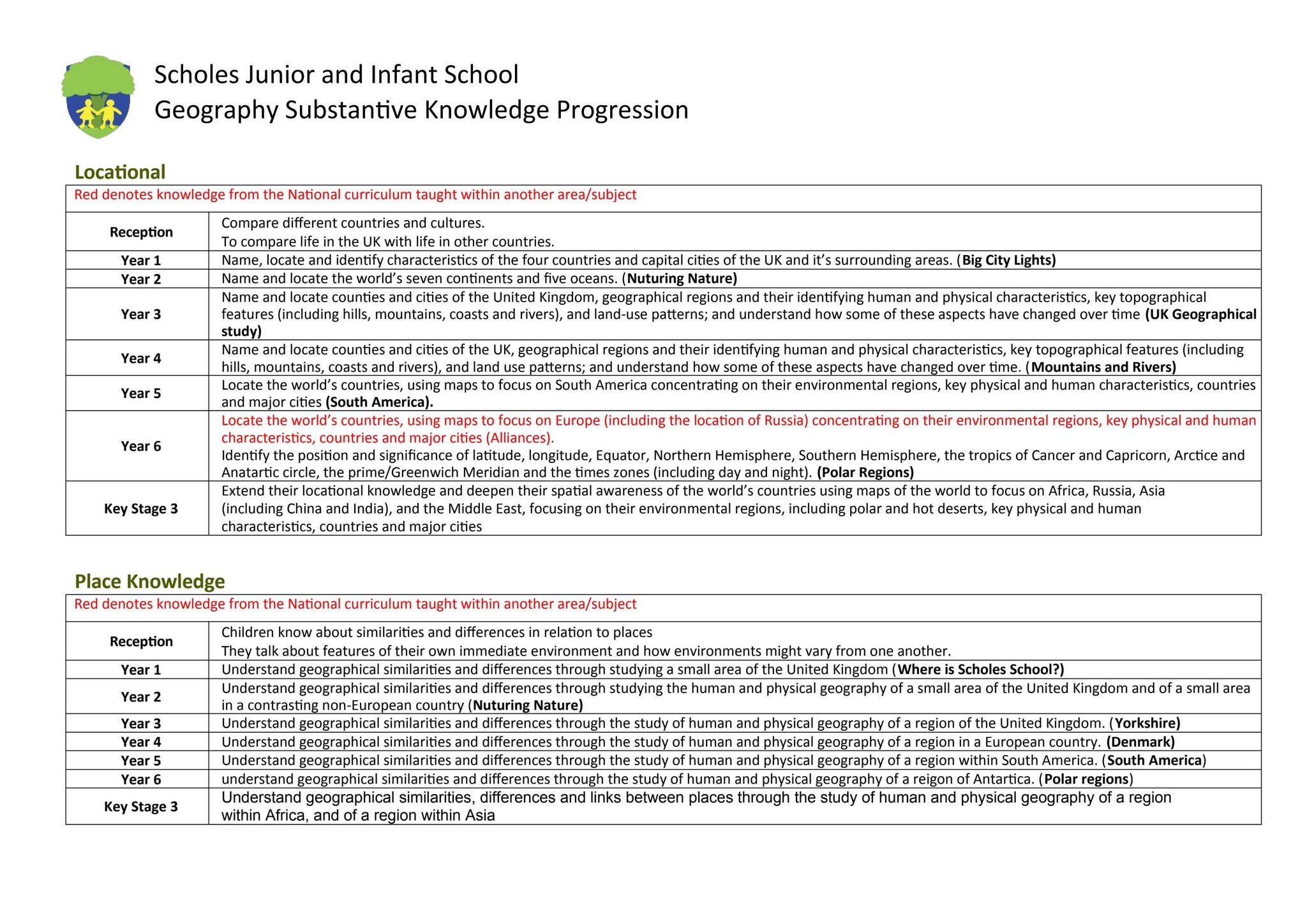 Geography Substantive Knowledge Progression by Schudio - Issuu