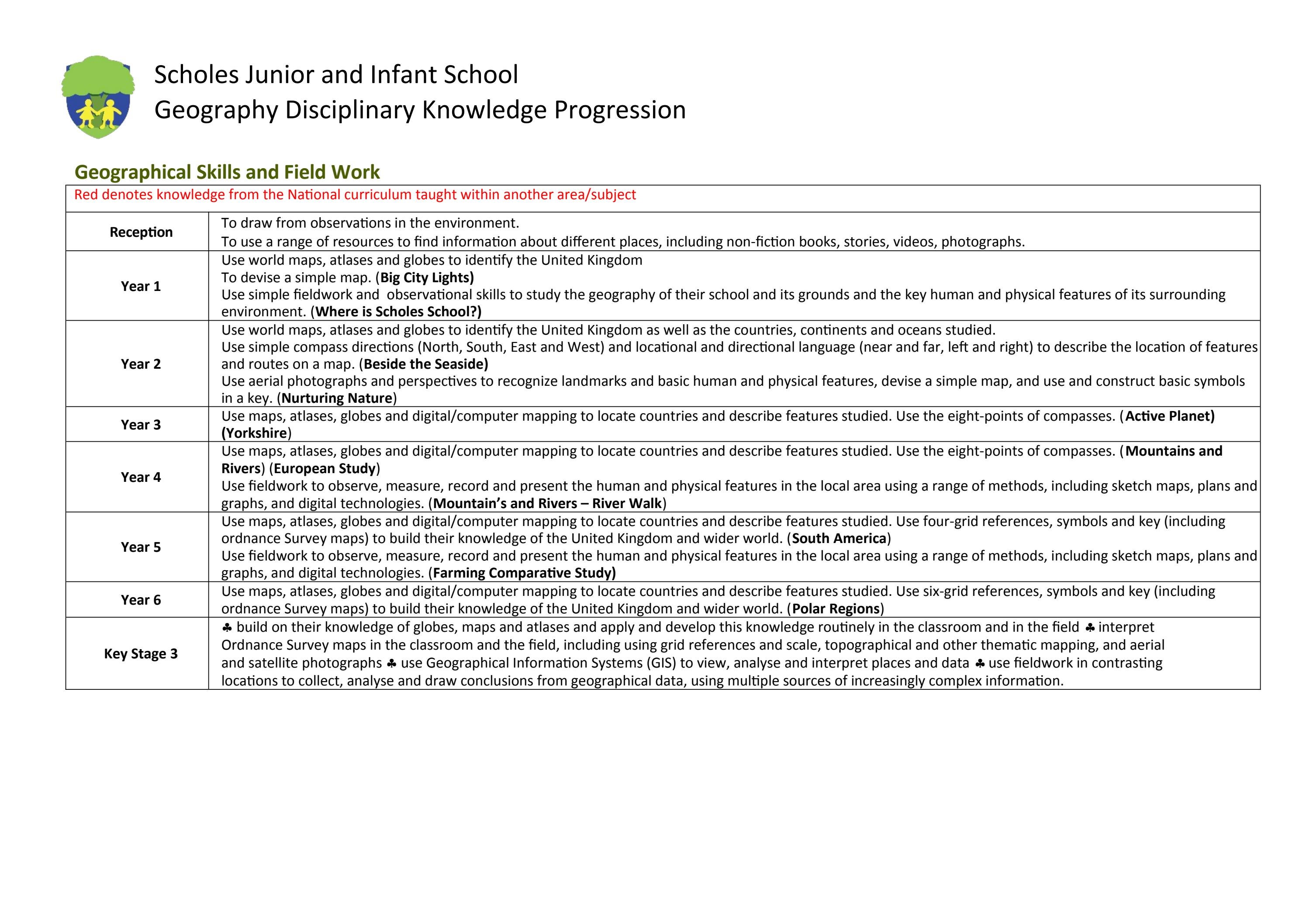 Geography Disciplinary Knowledge Progression by Schudio - Issuu