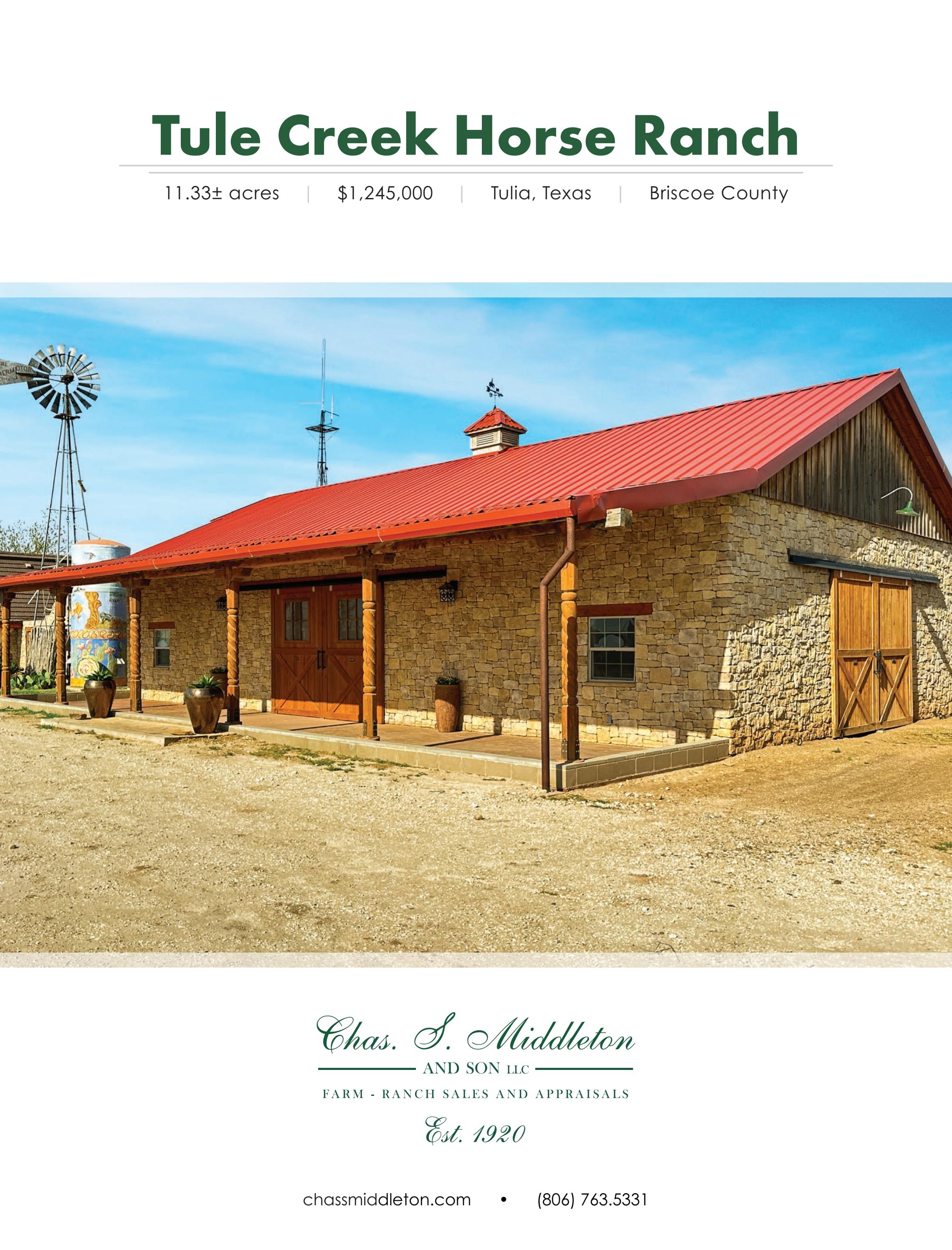 Tule Creek Horse Ranch | Briscoe County, Texas by csmandson - Issuu