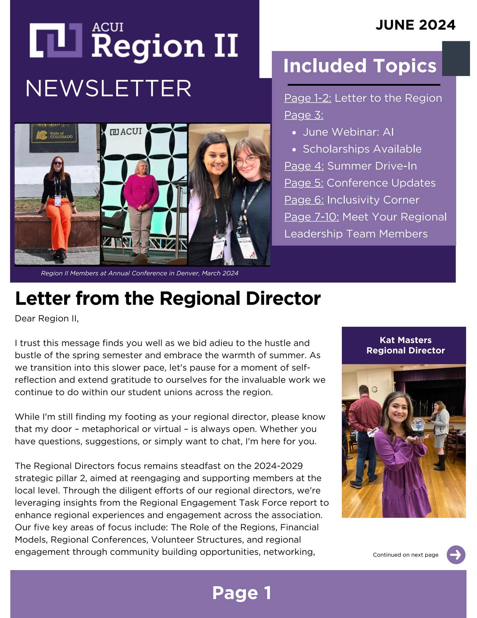 Region II Newsletter: June 2024 by ACUI - Issuu