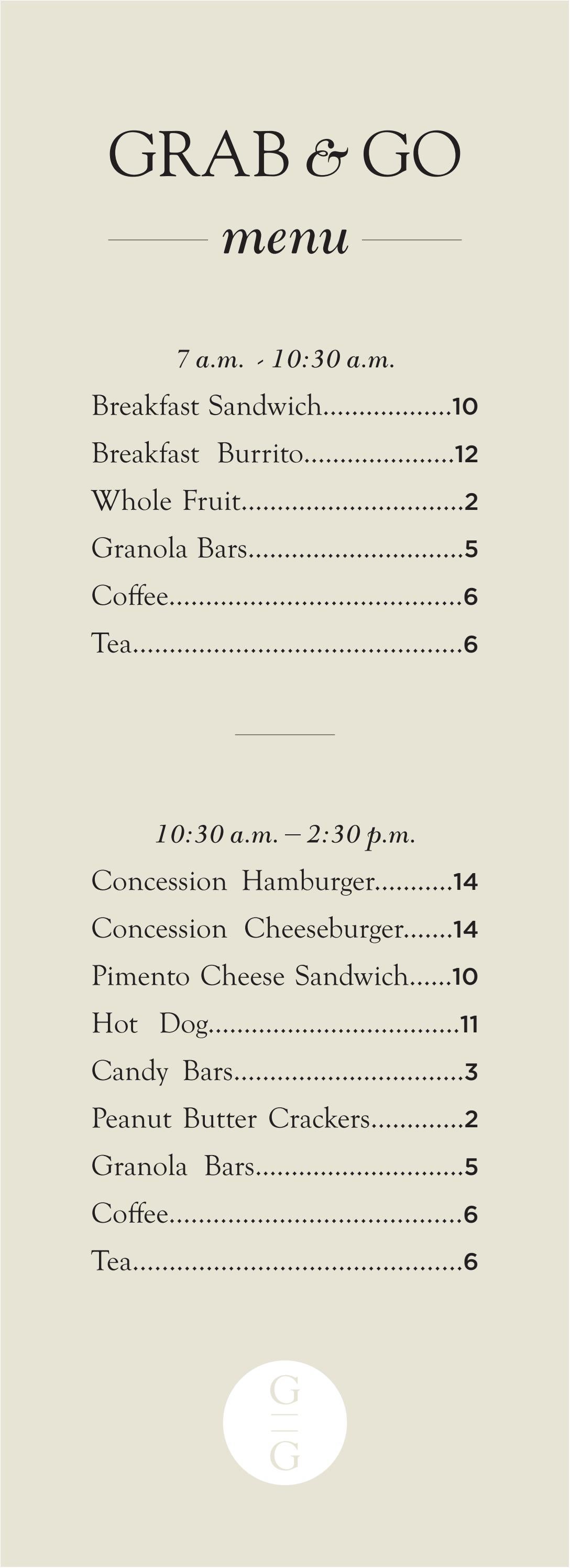 Golf Grab and Go Menu by gardenofthegodsresortandclub - Issuu