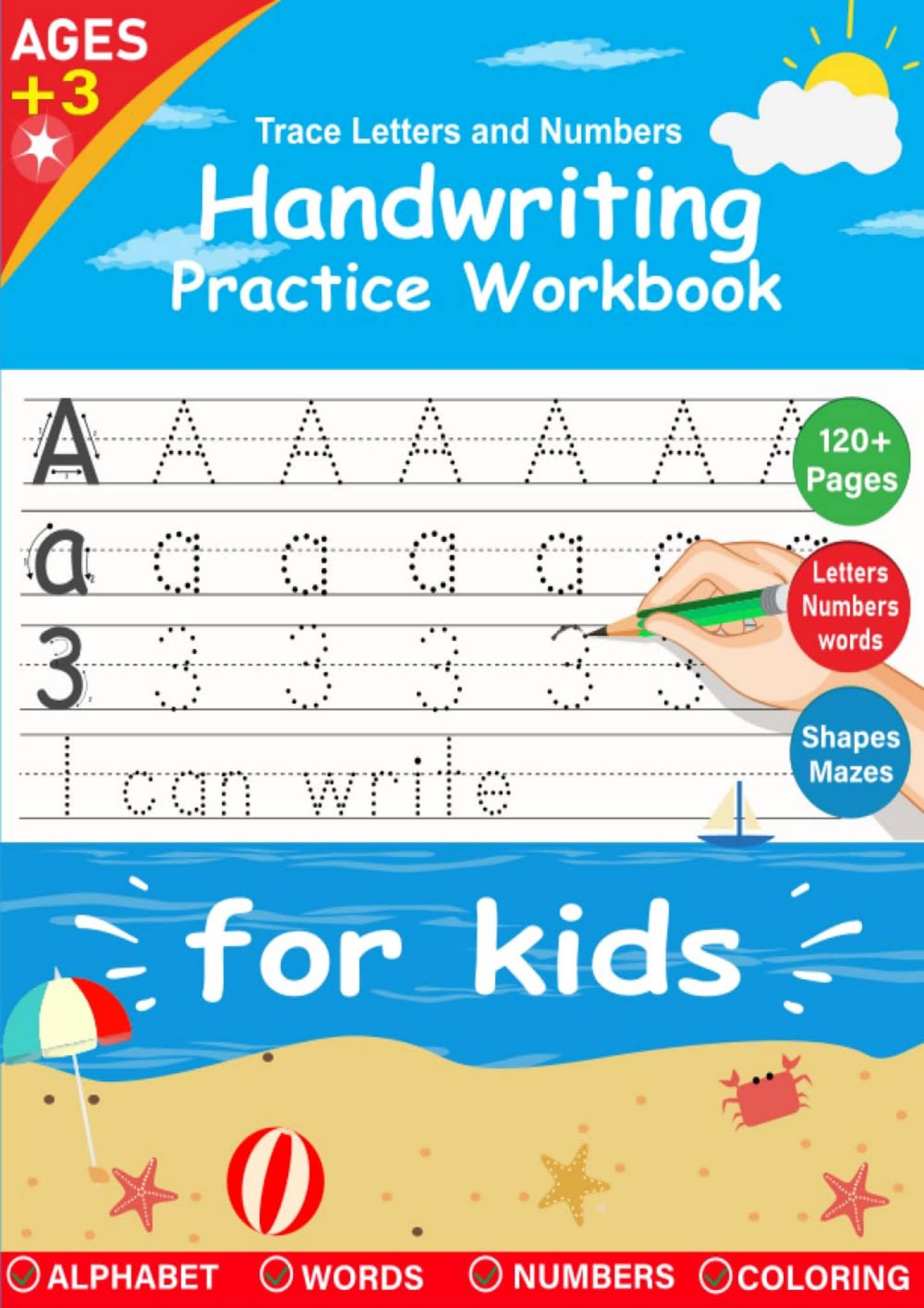 (BOOK)-Trace Letters and Numbers: Handwriting Practice Workbook for ...