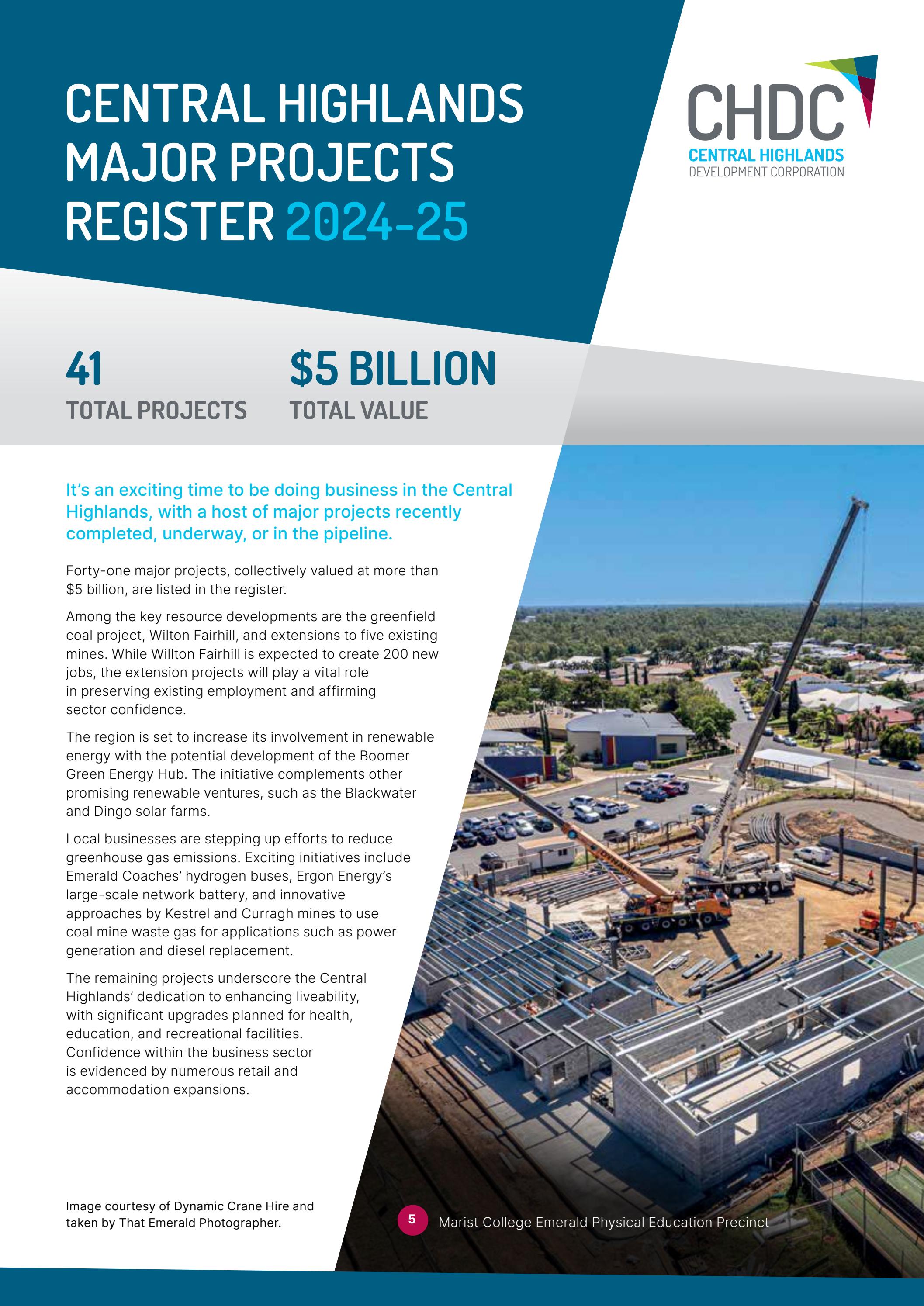 CHDC 2024-25 Central Highlands Major Projects Register by Central ...