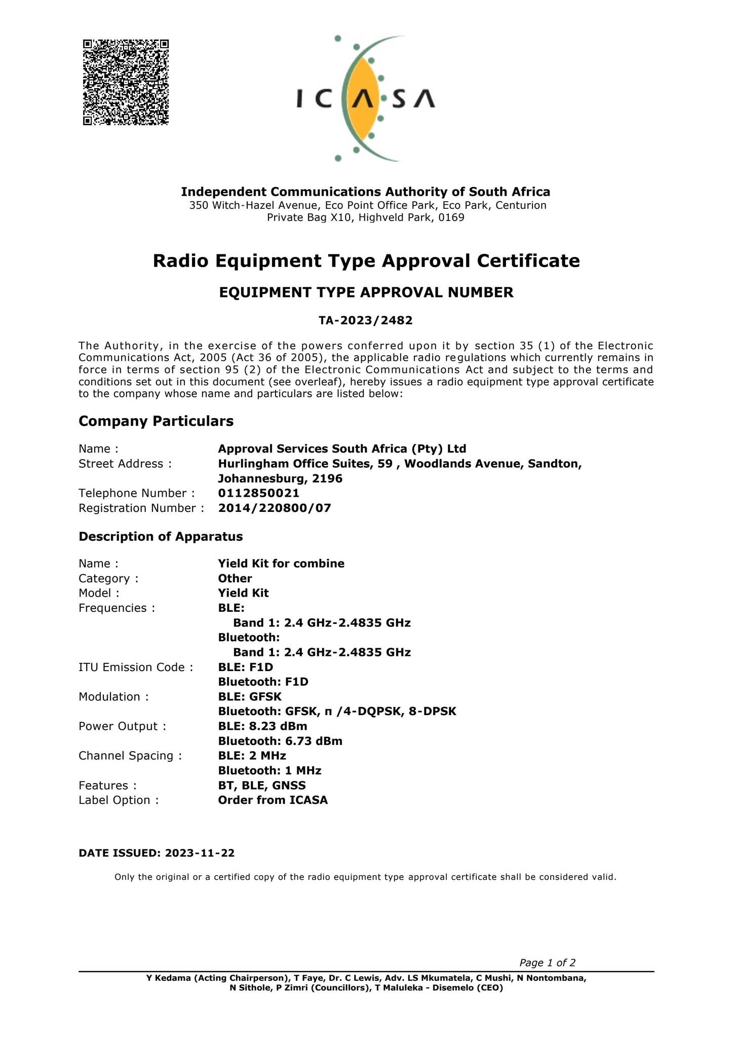 Yield Kit ICASA Certification by nikgroup - Issuu