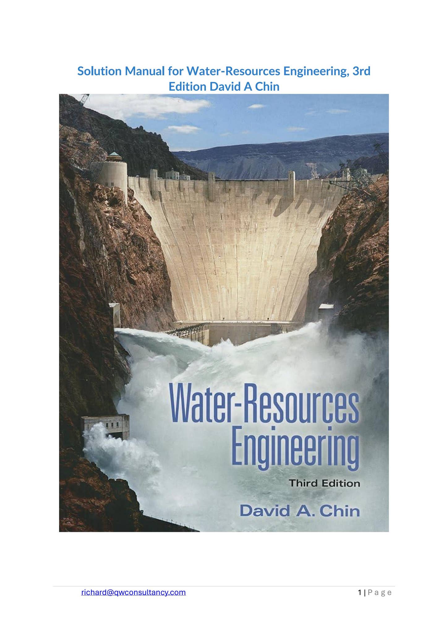 Solution Manual for Water-Resources Engineering, 3rd Edition David A ...