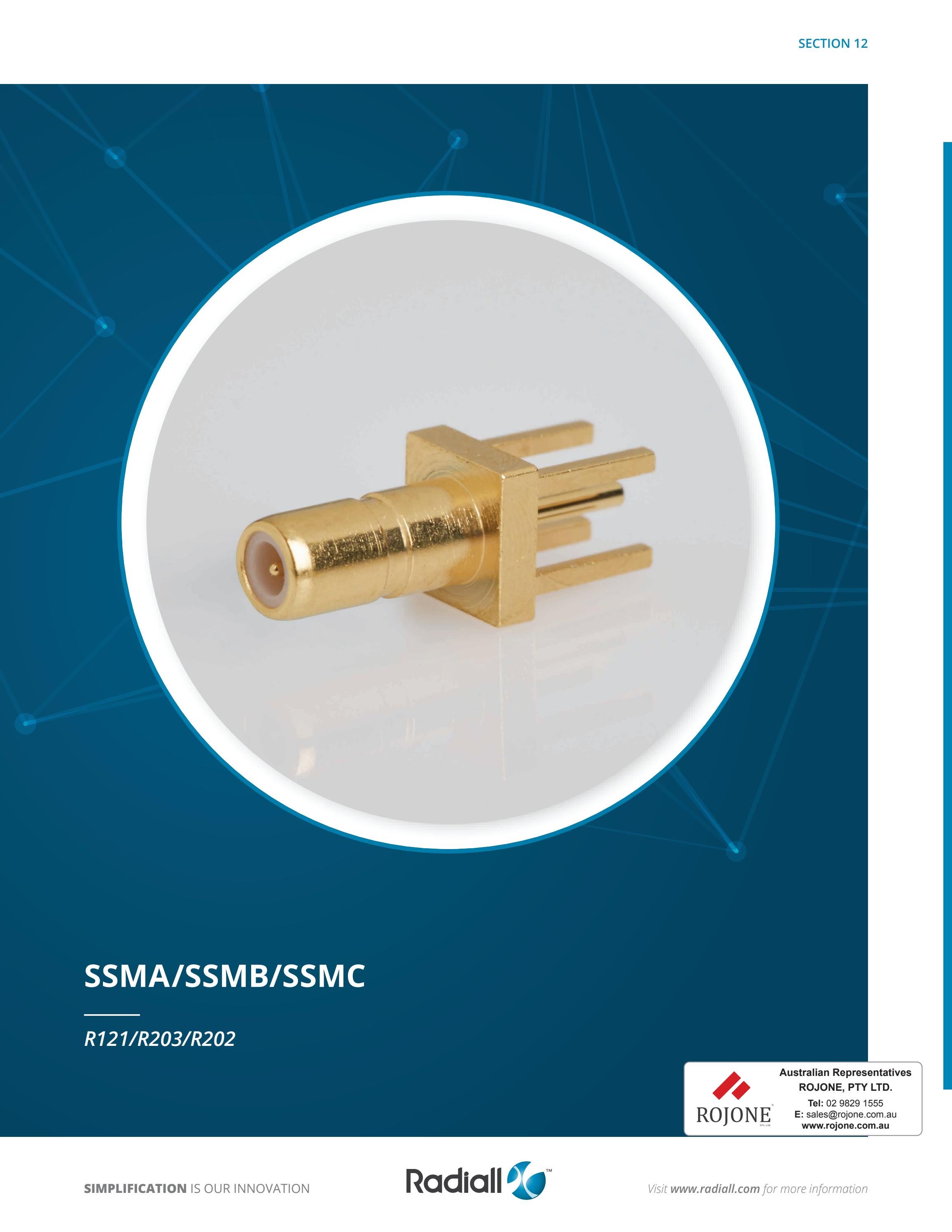 Radiall SSMC Connectors Catalogue by Rojone Pty Ltd - Issuu