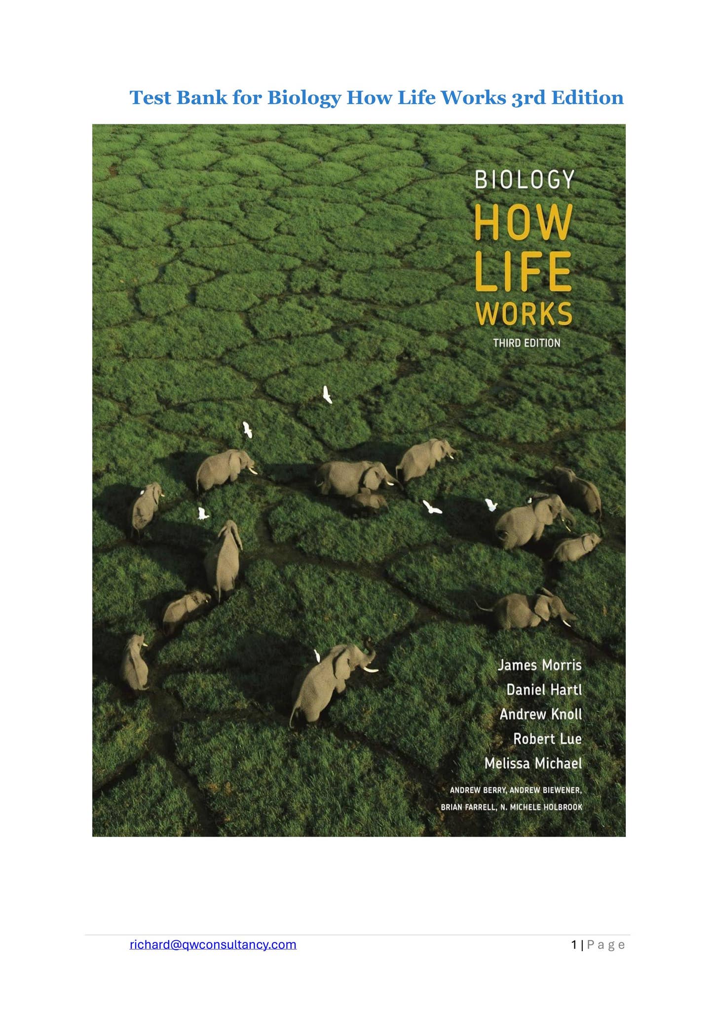 Test Bank for Biology How Life Works 3rd Edition by Ace Test Banks - Issuu