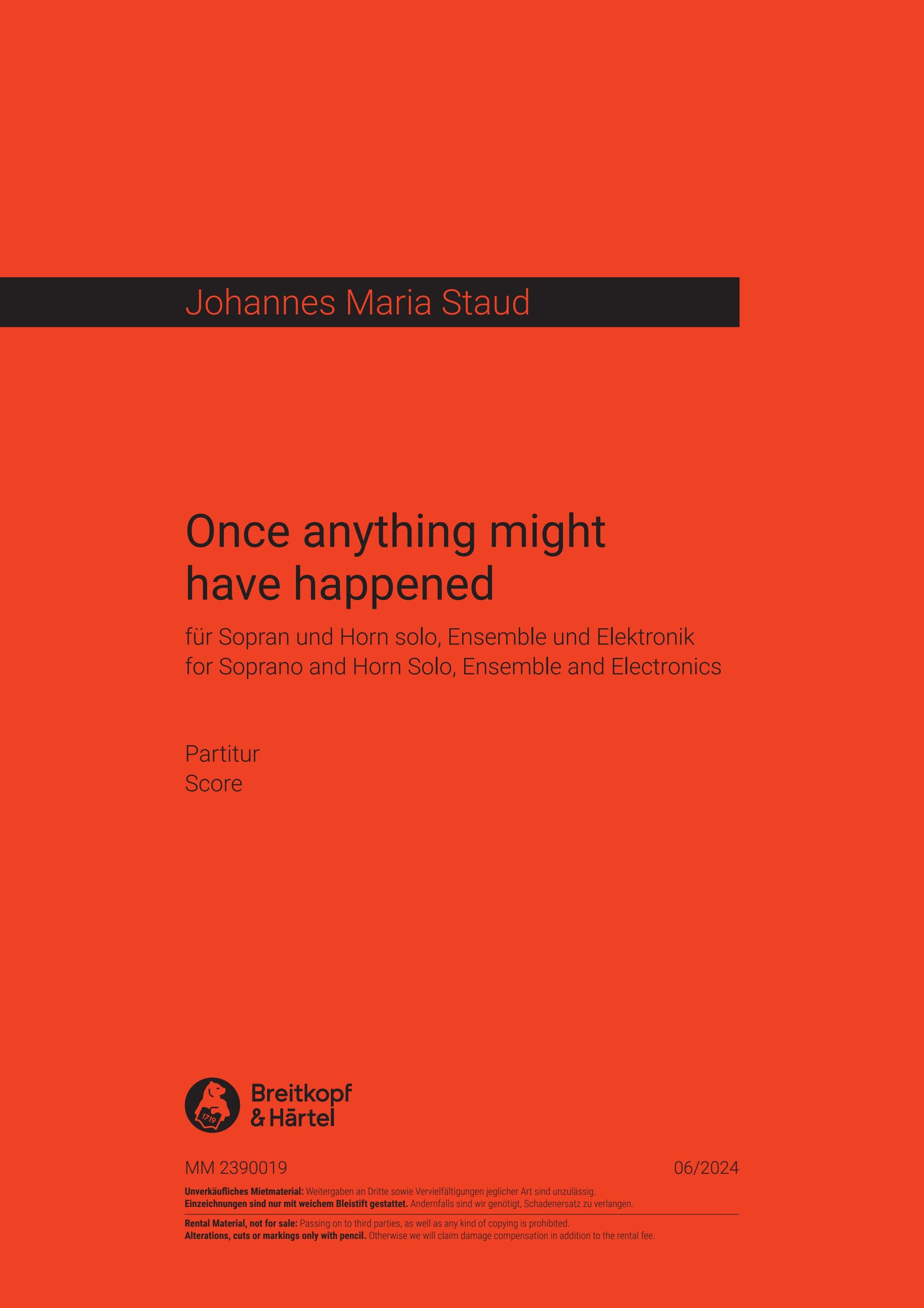 MM 2390019 – Staud, Once anything might have happened by Breitkopf ...