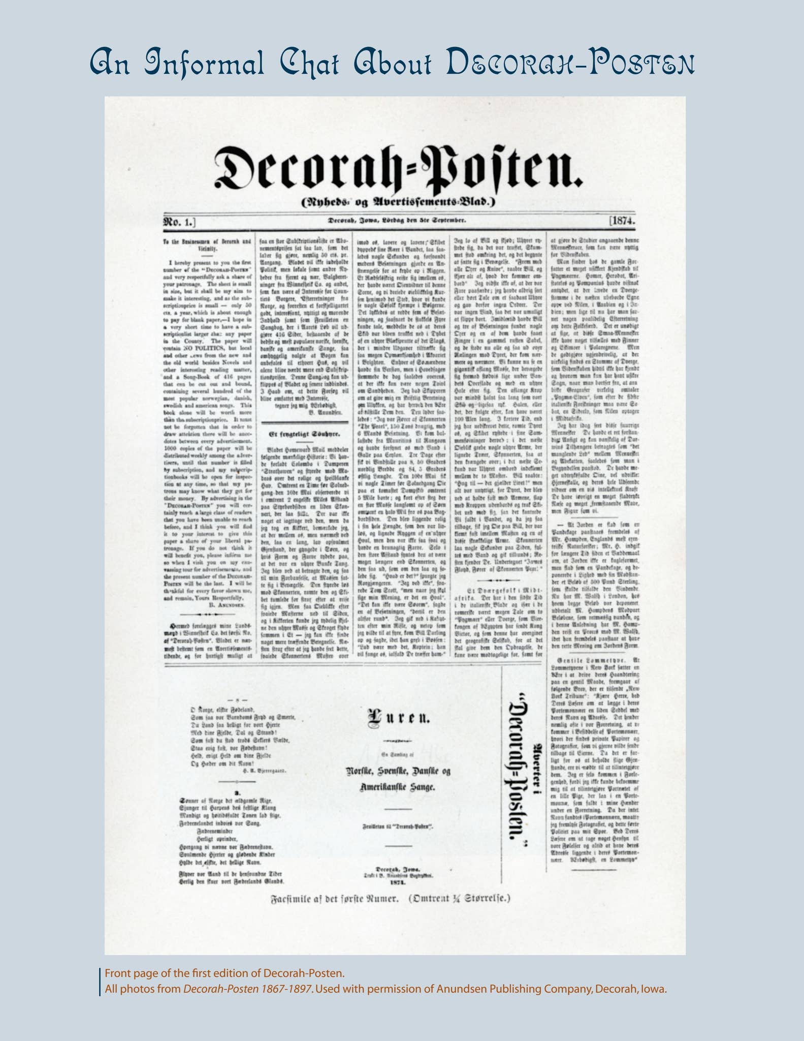 An Informal Chat about Decorah-Posten by Vesterheim - Issuu