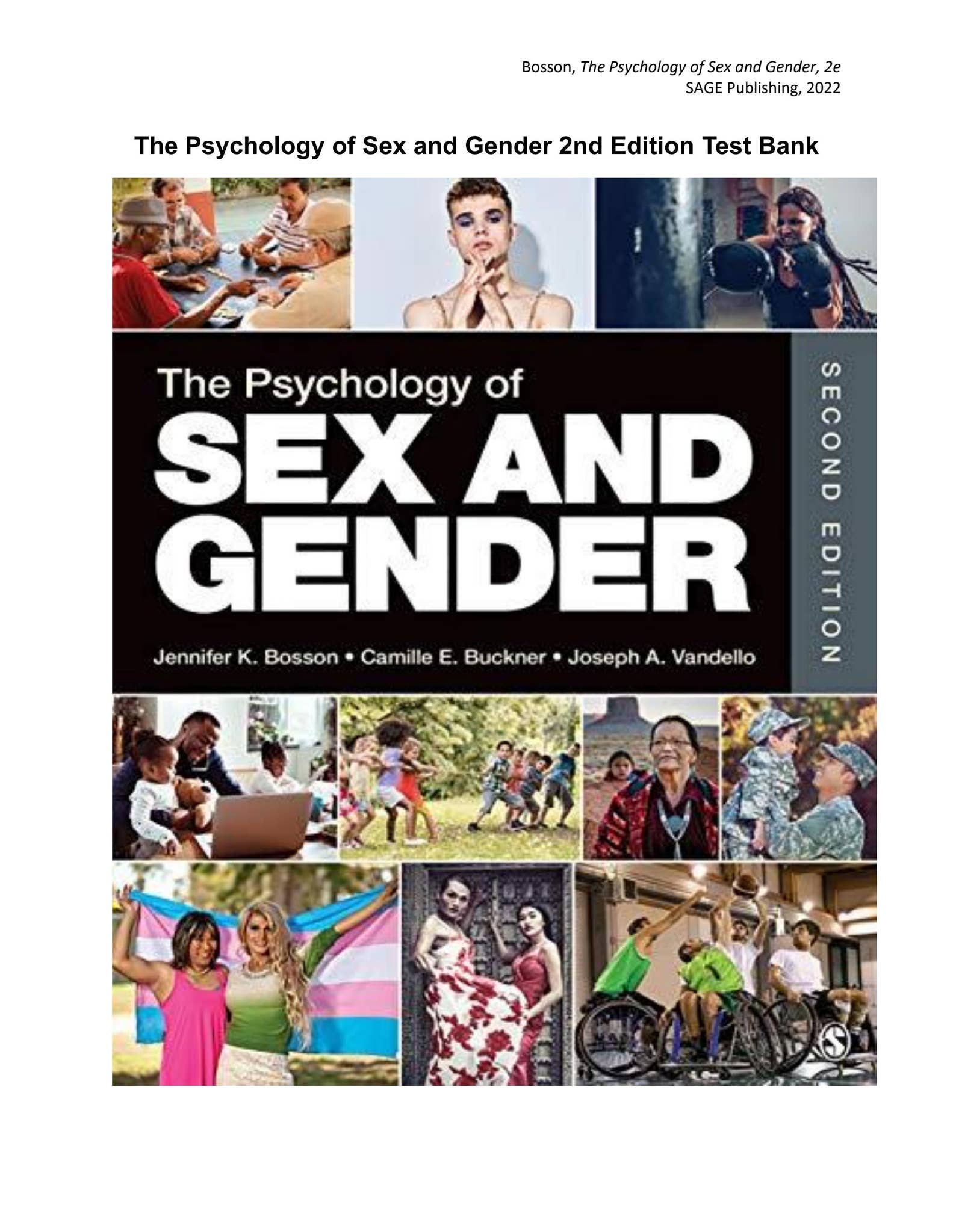The Psychology of Sex and Gender 2nd Edition Test Bank by Ace Test ...
