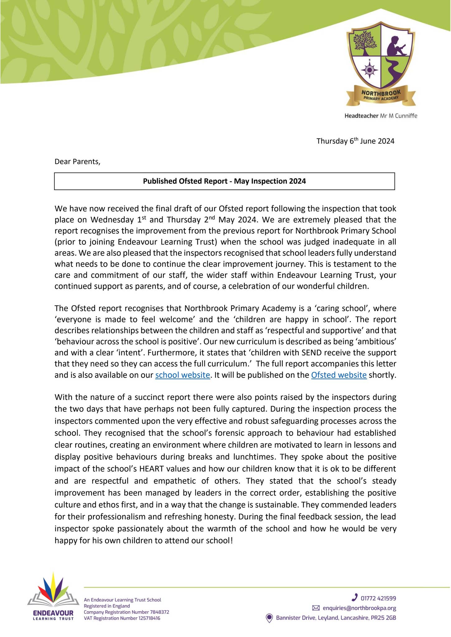 Ofsted Report May 2024 - Letter to Parents by Schudio - Issuu
