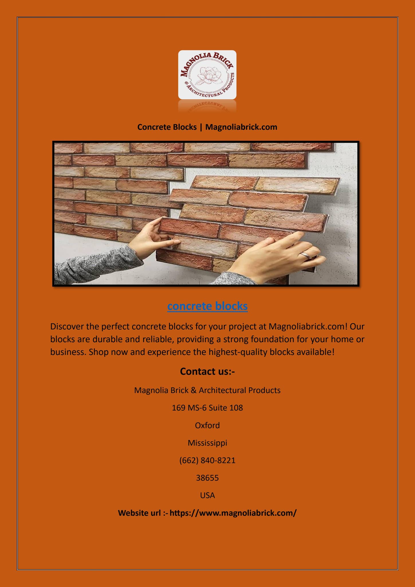 Concrete Blocks | Magnoliabrick.com by Magnolia Brick & Architectural ...