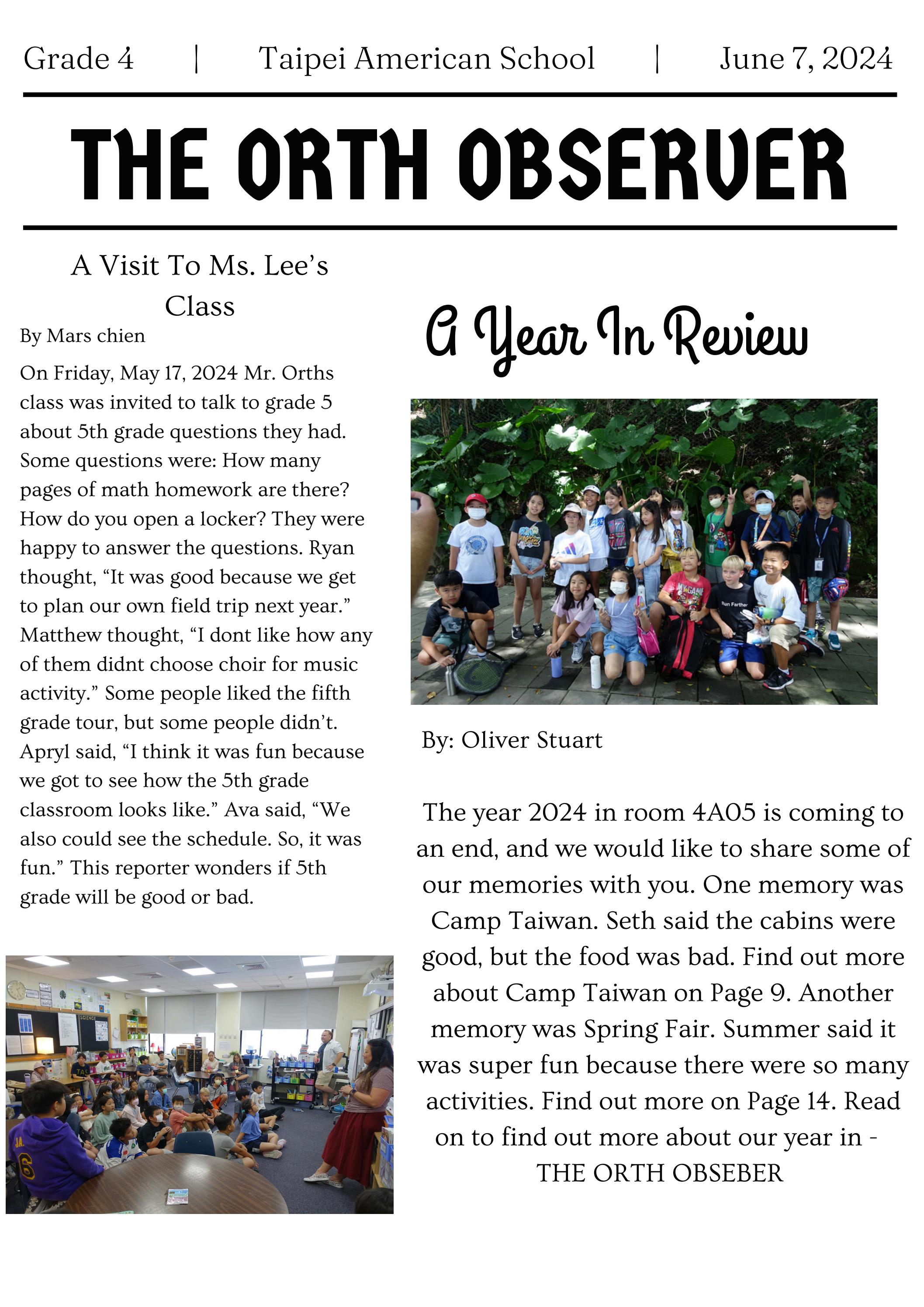 The Orth Observer 2023-2024 by Andrew Orth - Issuu