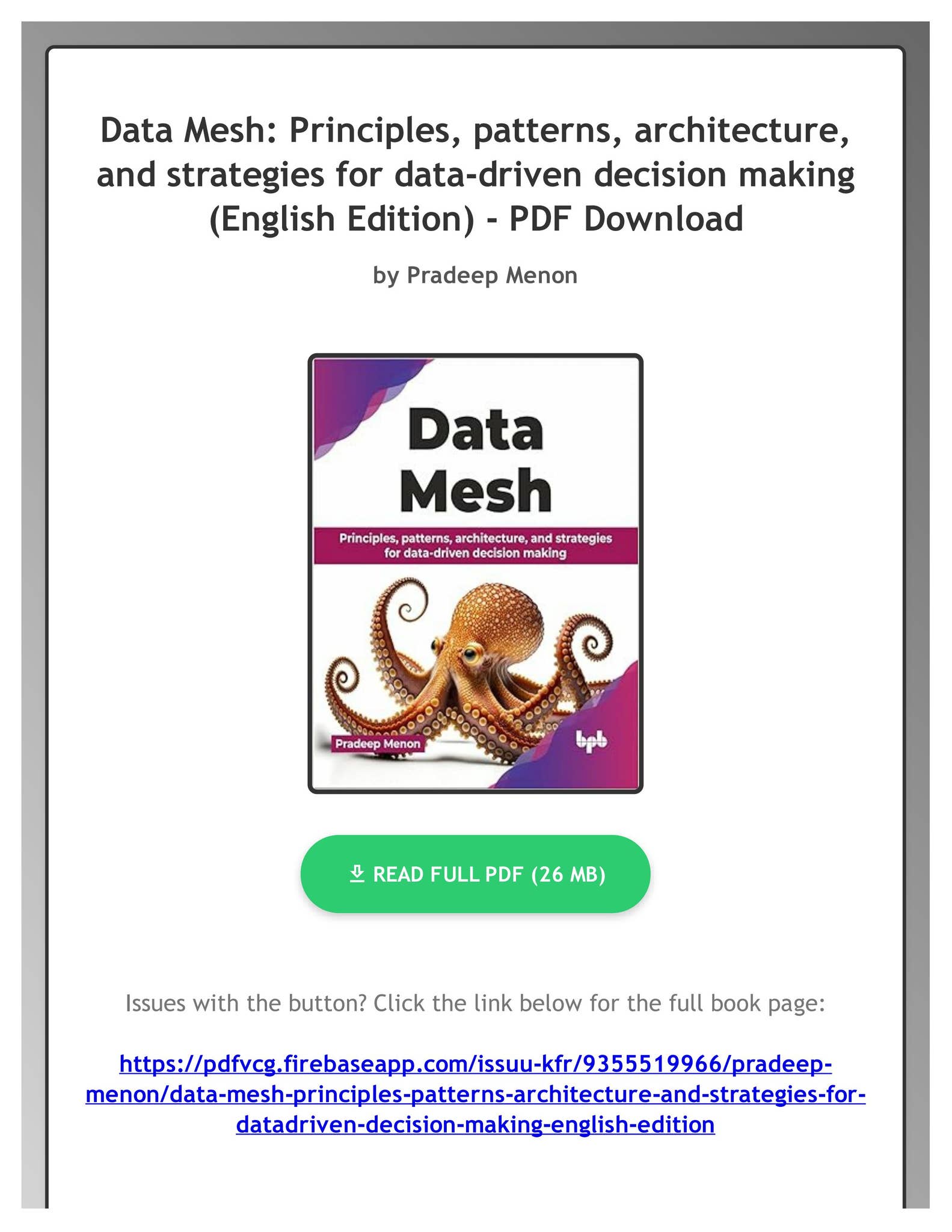 Ebook Pdf Data Mesh Principles Patterns Architecture And Strategies For Data Driven Decision 3200