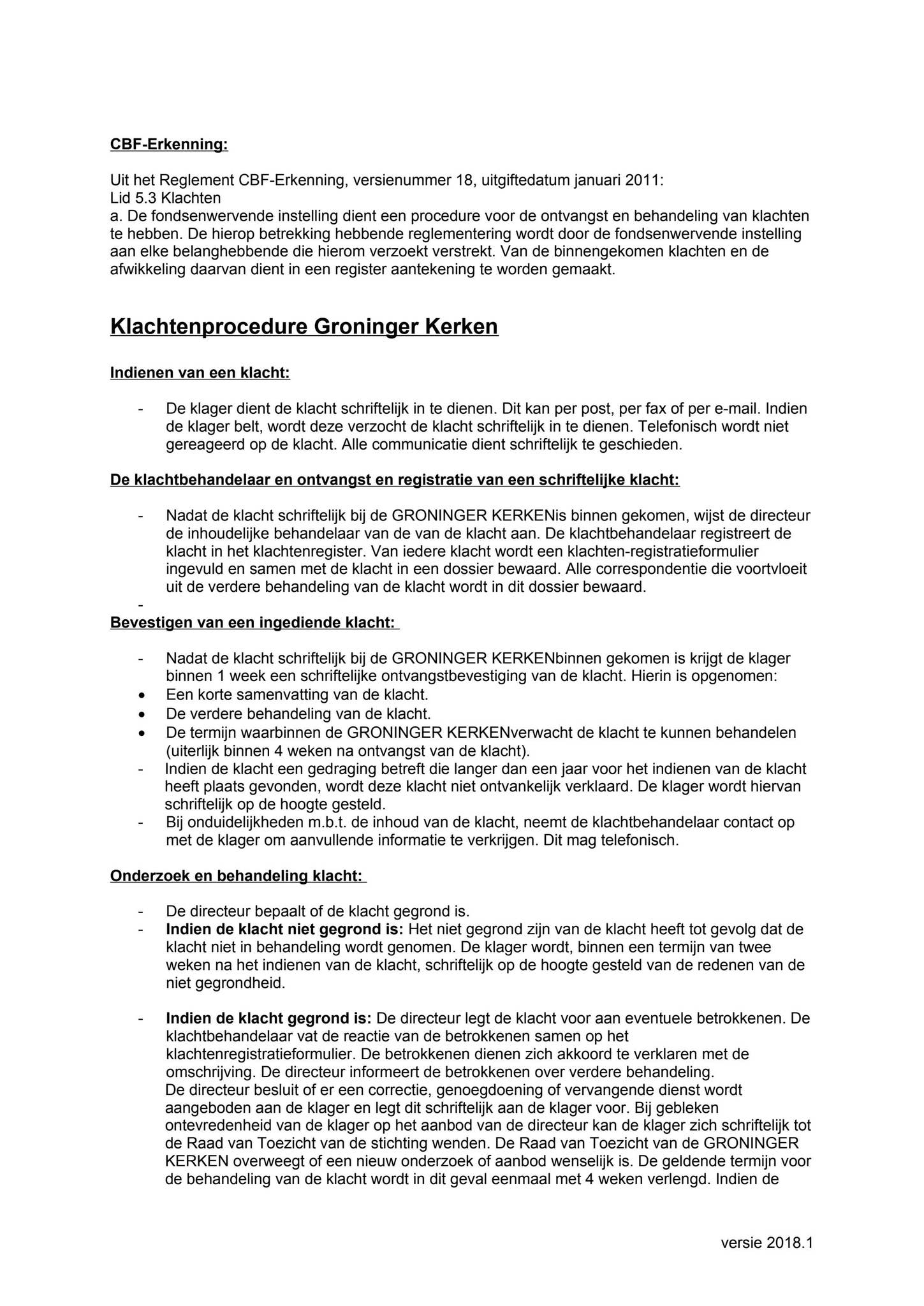 Klachtenprocedure Groninger Kerken by Groninger Kerken - Issuu