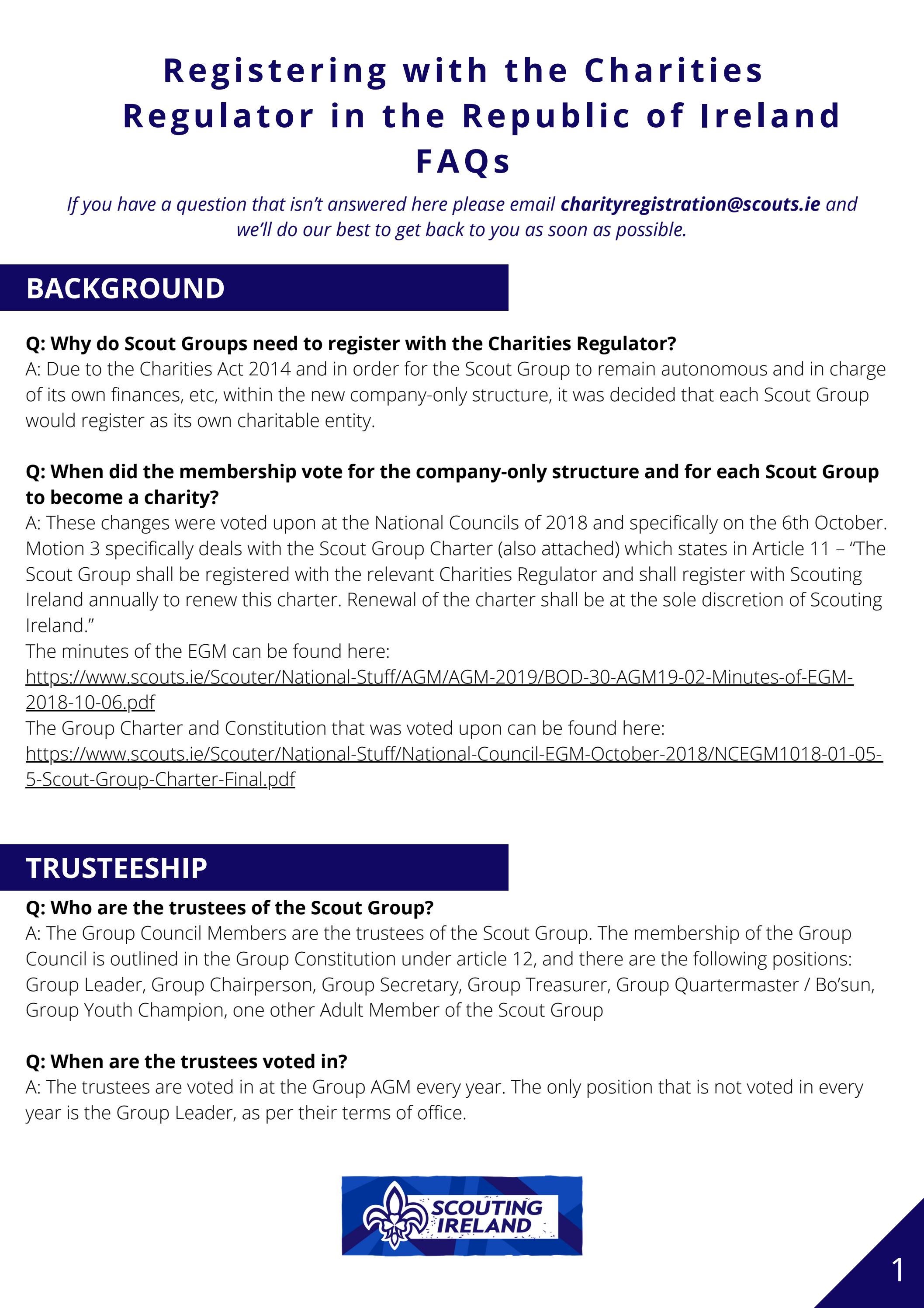 Registering with the Charities Regulator in the Republic of Ireland ...